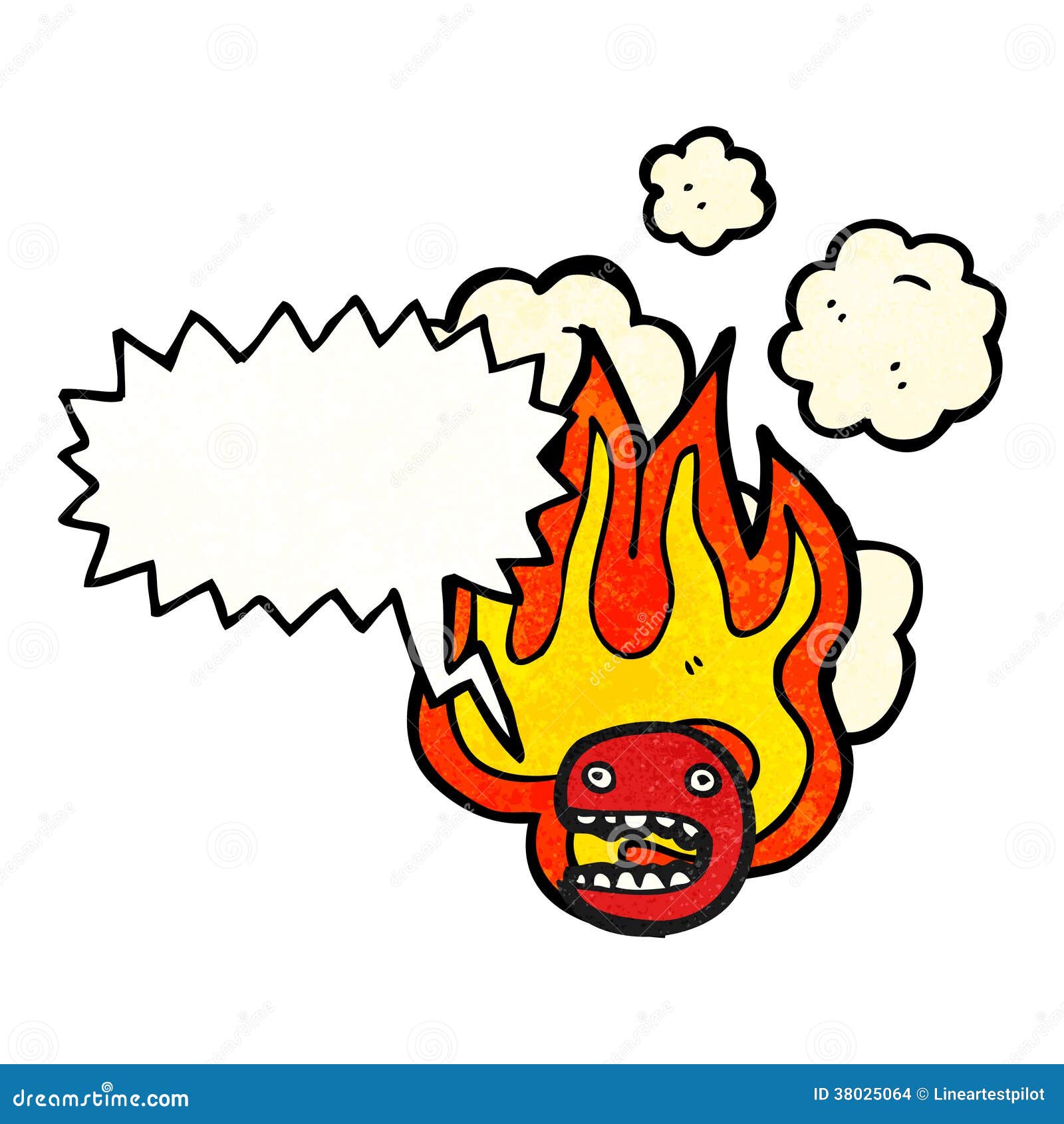Flaming Emoticon Face Cartoon (raster Version) Stock Vector ...