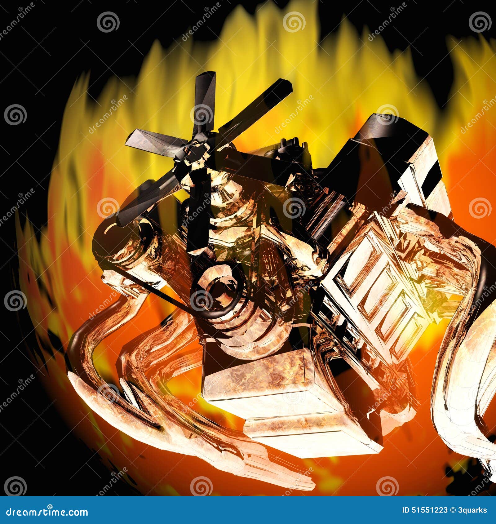 Flaming Engine stock illustration. Illustration of render - 51551223