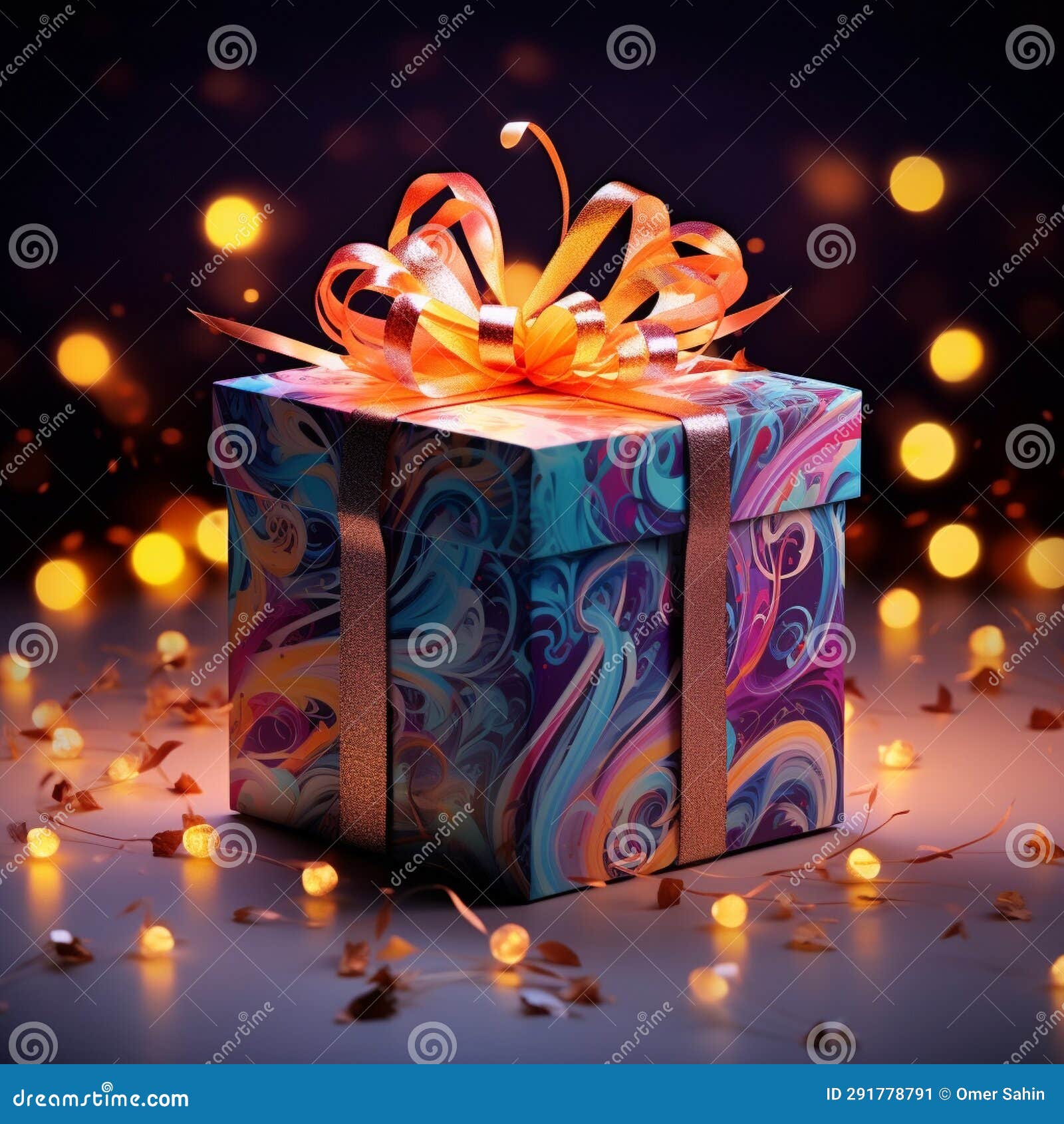 Flaming Euphoria: Igniting Joy in a Wrapped Box Stock Illustration ...