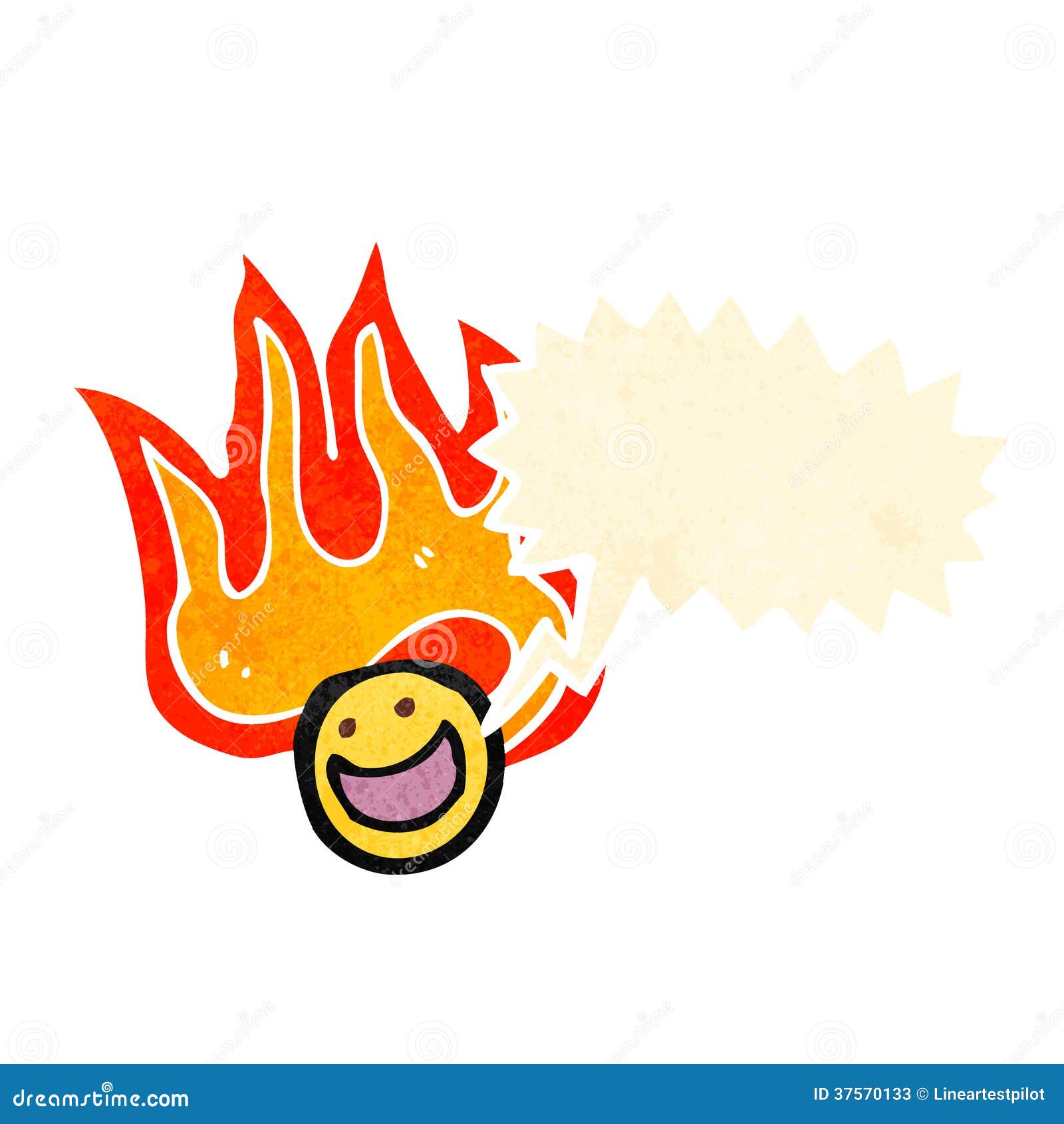 Flaming Face Symbol Cartoon Stock Vector - Illustration of cute, symbol ...