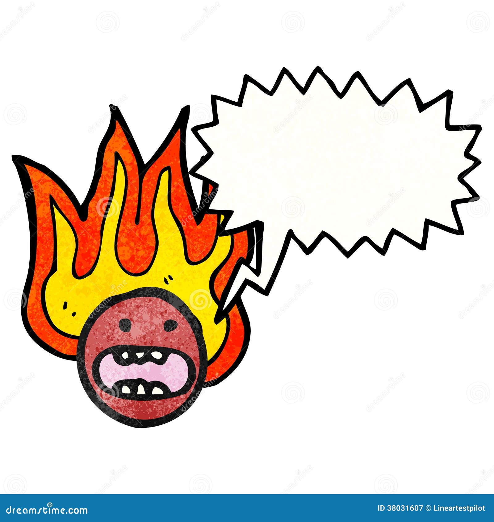 Flaming Face Symbol Cartoon Vector Illustration | CartoonDealer.com ...