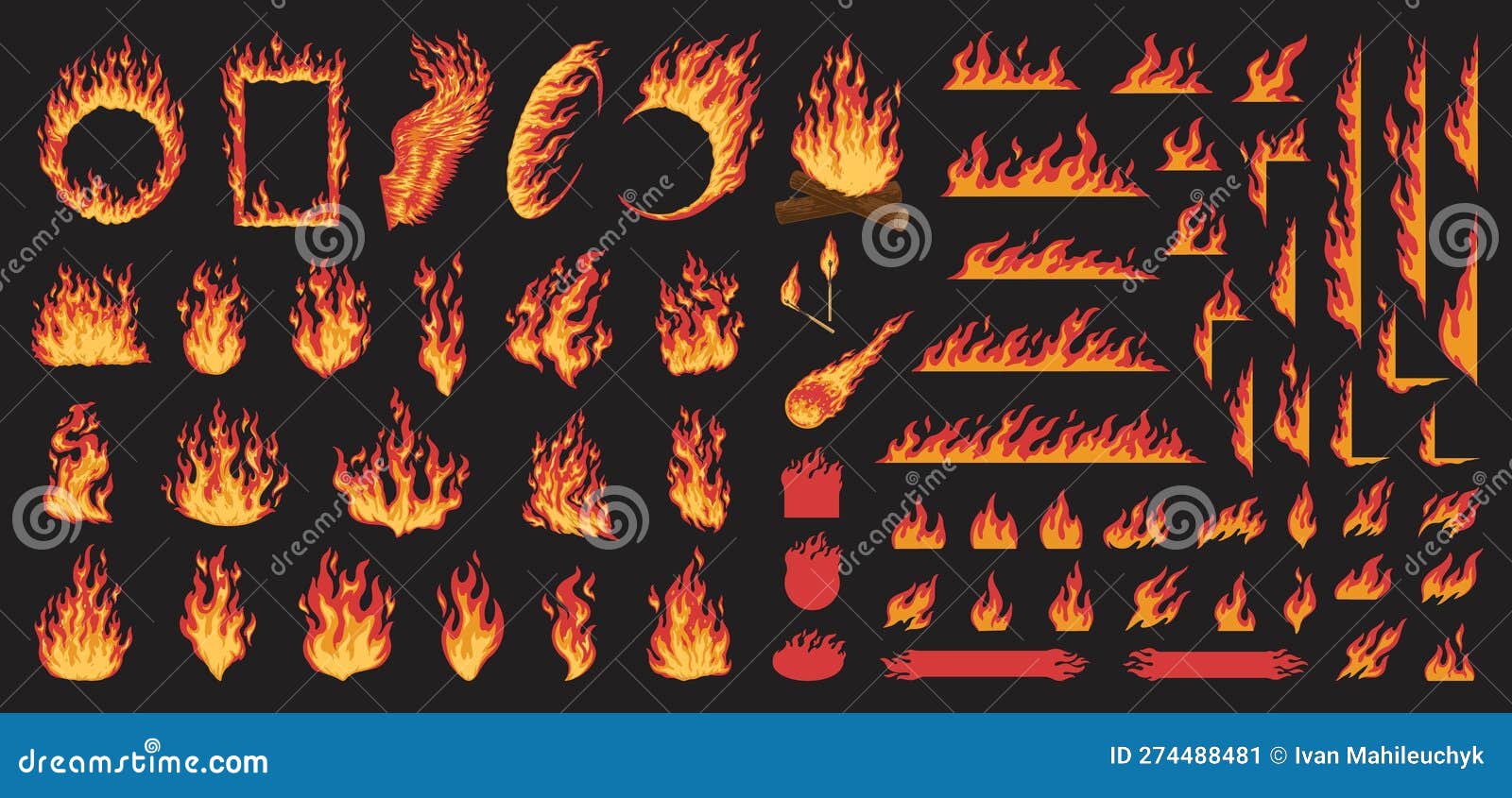 Flaming Fire Rescue Symbol Vector Illustration | CartoonDealer.com ...