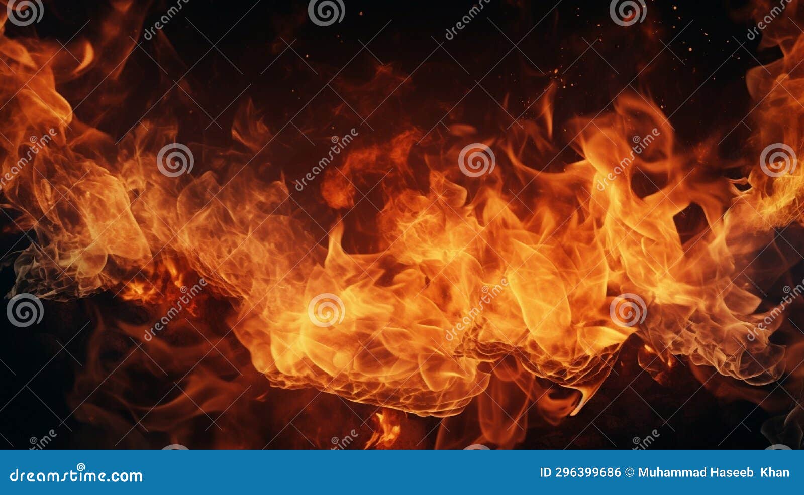 Flaming Fire on a Dark Background. Isolated, Abstract Texture of Fire ...