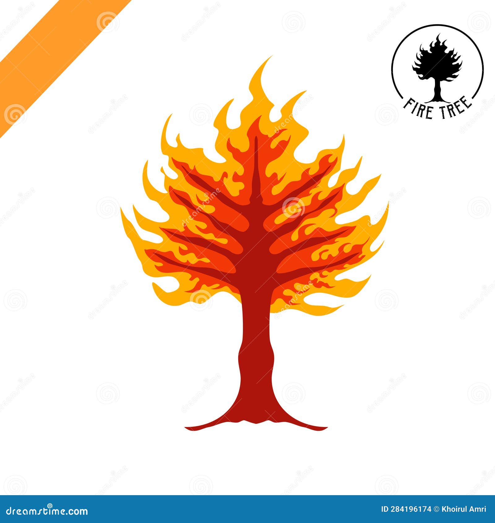 Flaming Fire Tree Vector Illustration Stock Vector - Illustration of ...