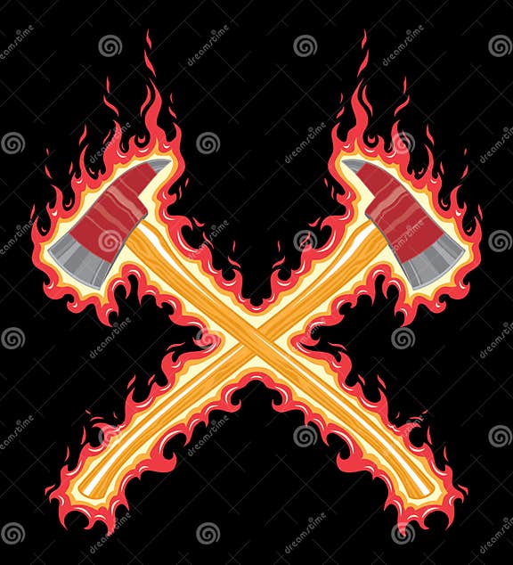 Flaming Firefighter Axe stock vector. Illustration of firefighter ...