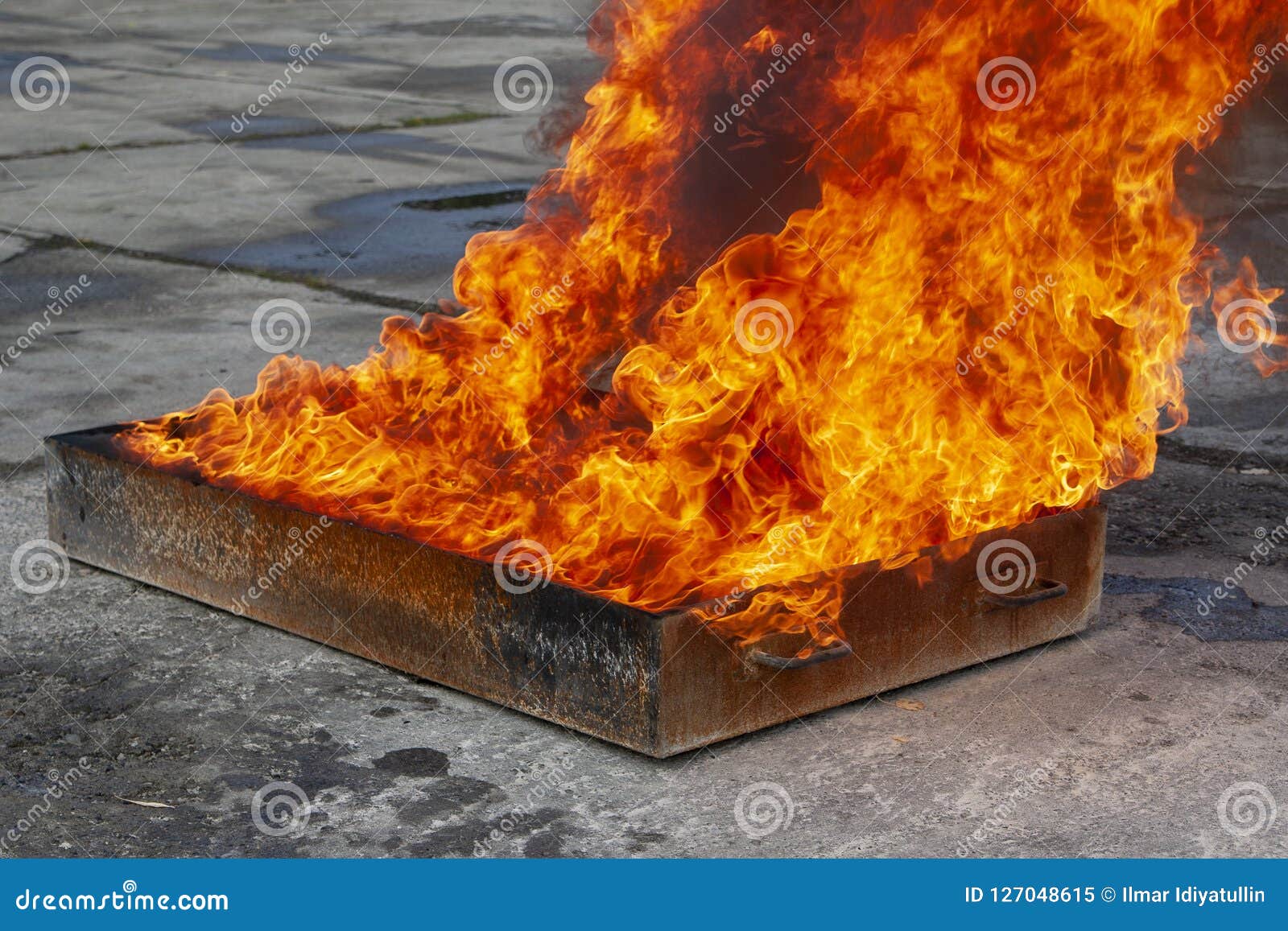 Flame in an Iron Box with Water. Stock Image - Image of nature, flame ...