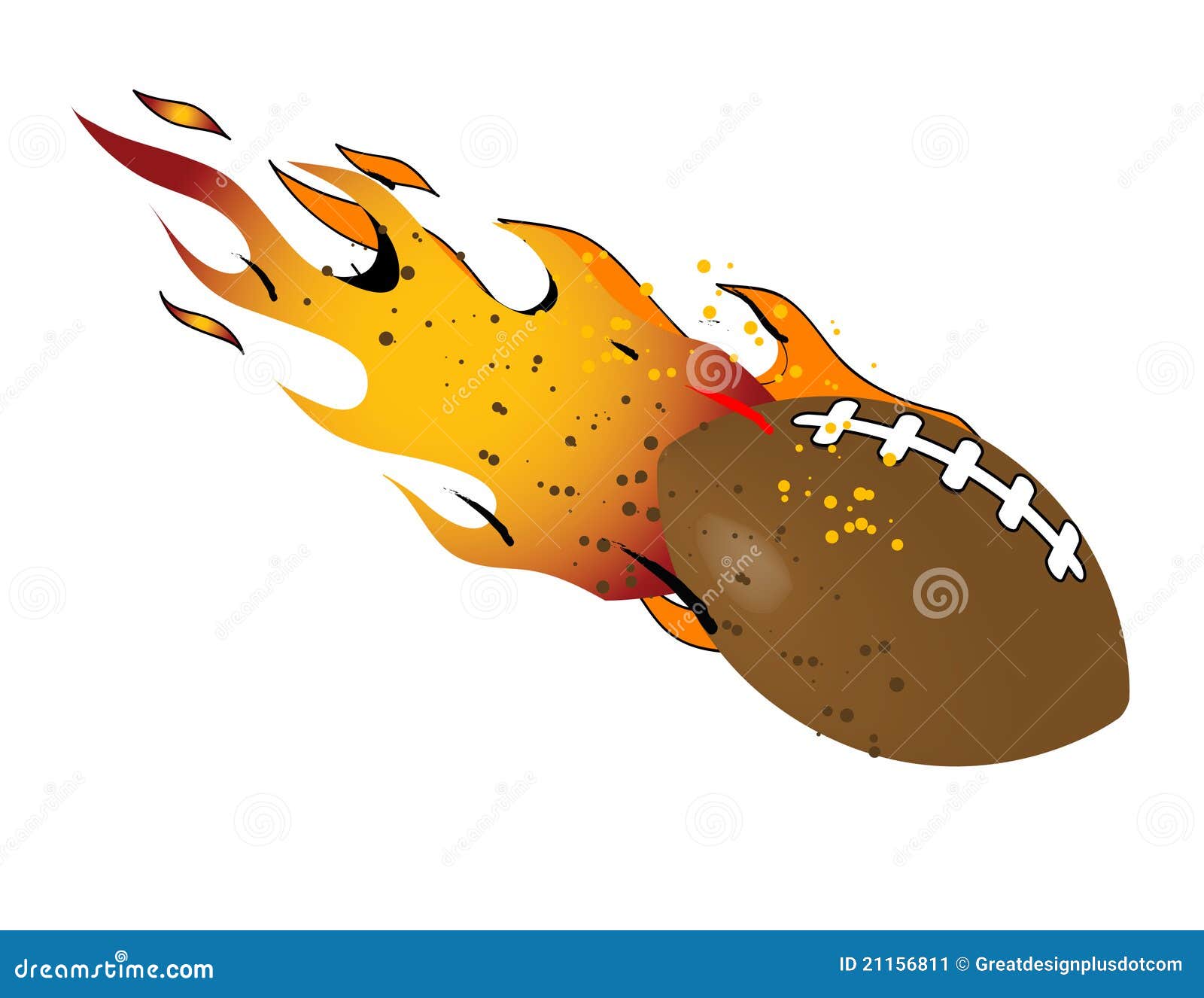 Flaming Football! stock vector. Illustration of catch - 21156811