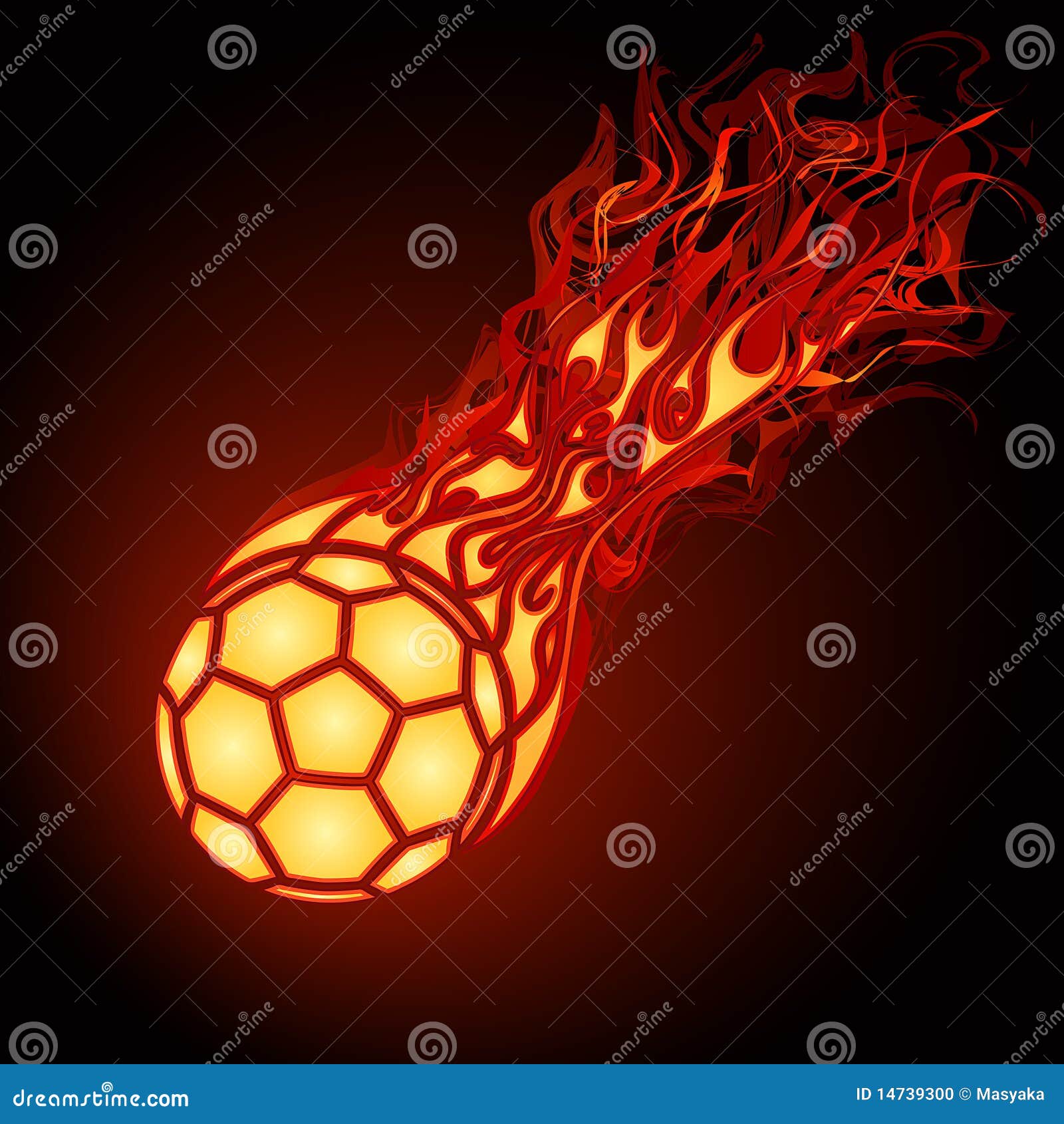 Flaming football (soccer) stock vector. Illustration of burning - 14739300