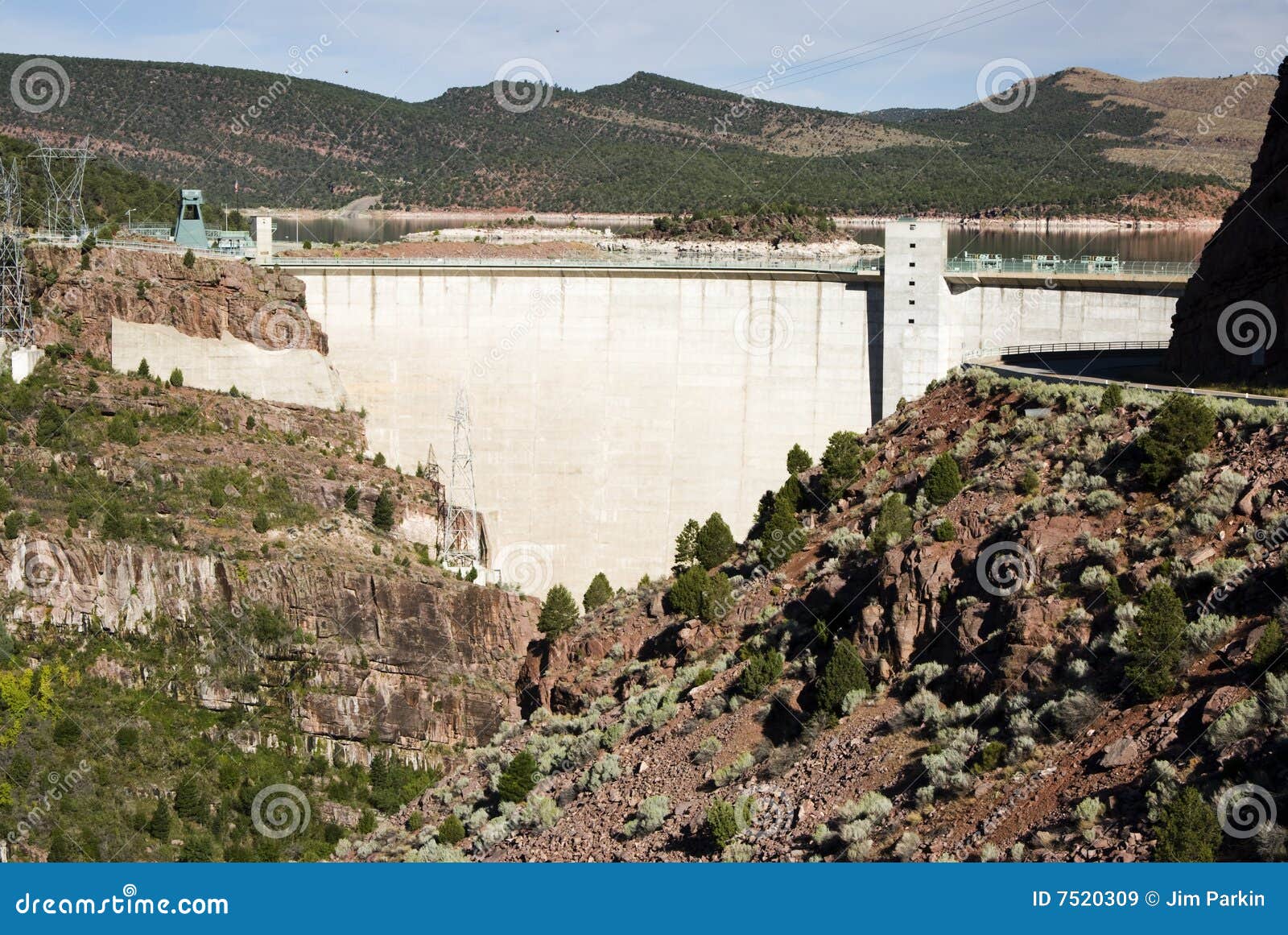 Flaming Gorge Dam stock image. Image of area, landscape - 7520309