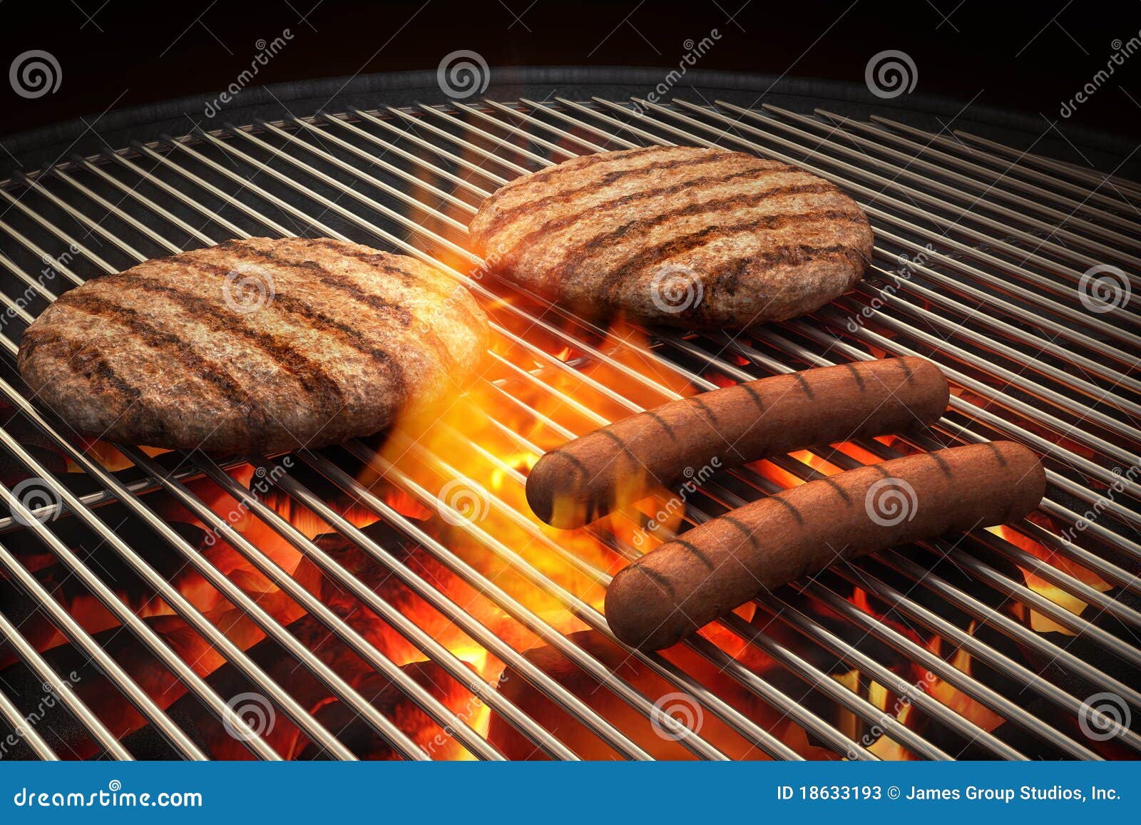 Flaming Grill stock image. Image of hamburgers, flame - 18633193