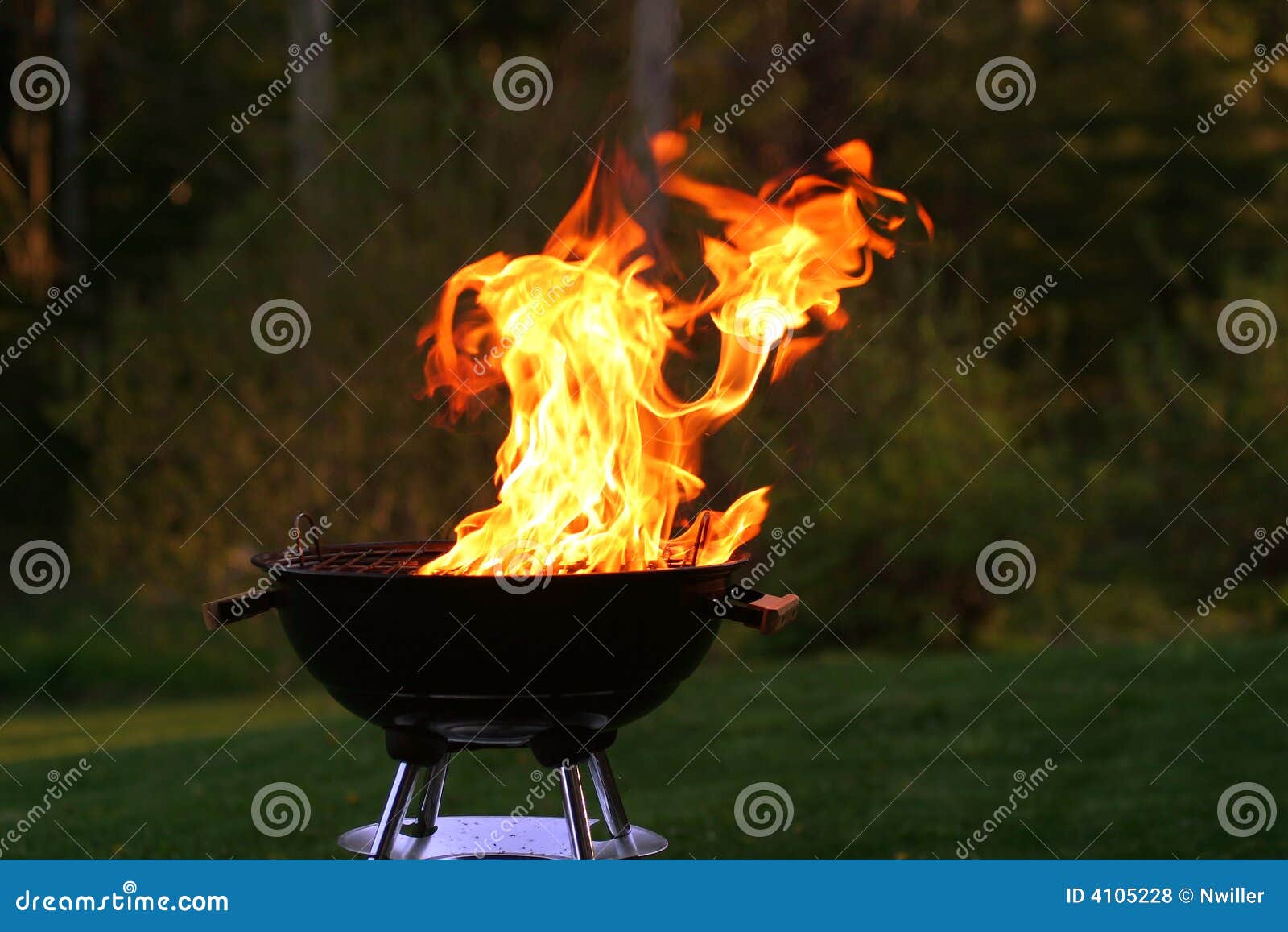 Flaming grill stock photo. Image of flame, barbecue, fire - 4105228