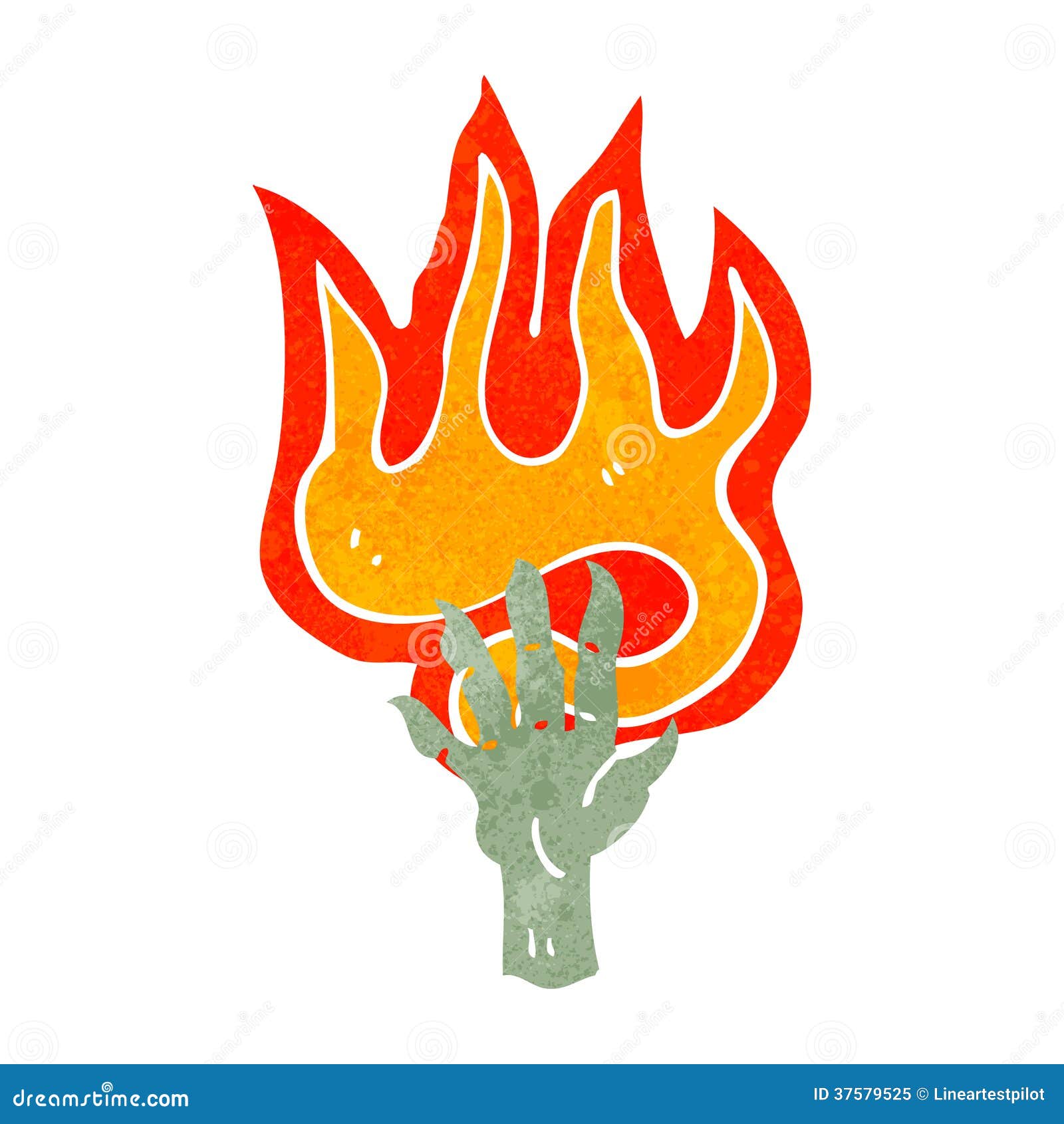 Flaming hand symbol stock vector. Illustration of cute - 37579525