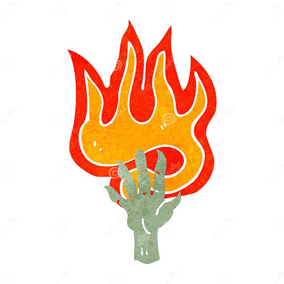 Flaming hand symbol stock vector. Illustration of cute - 37579525