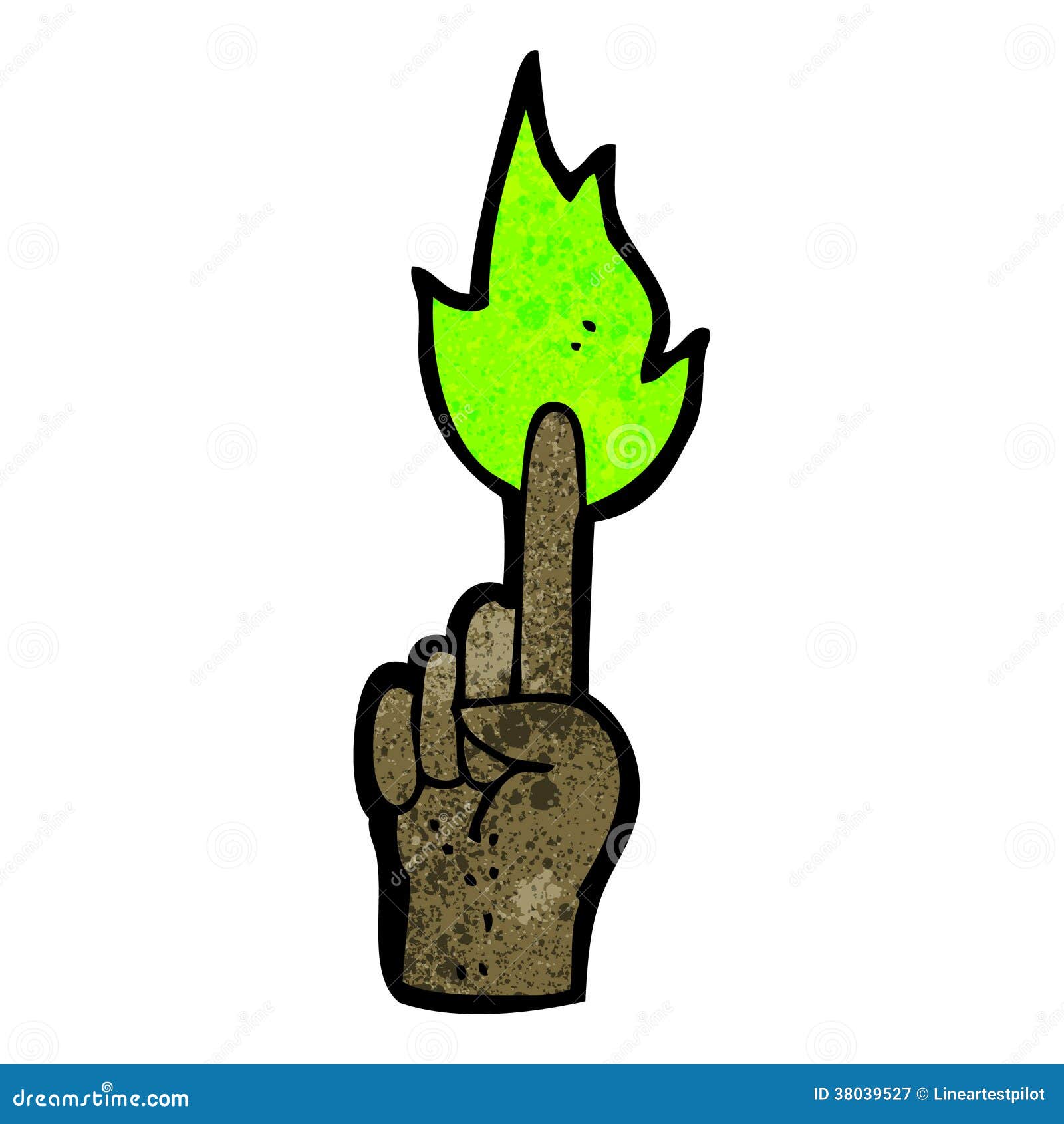 Flaming hand symbol stock vector. Illustration of burning - 38039527
