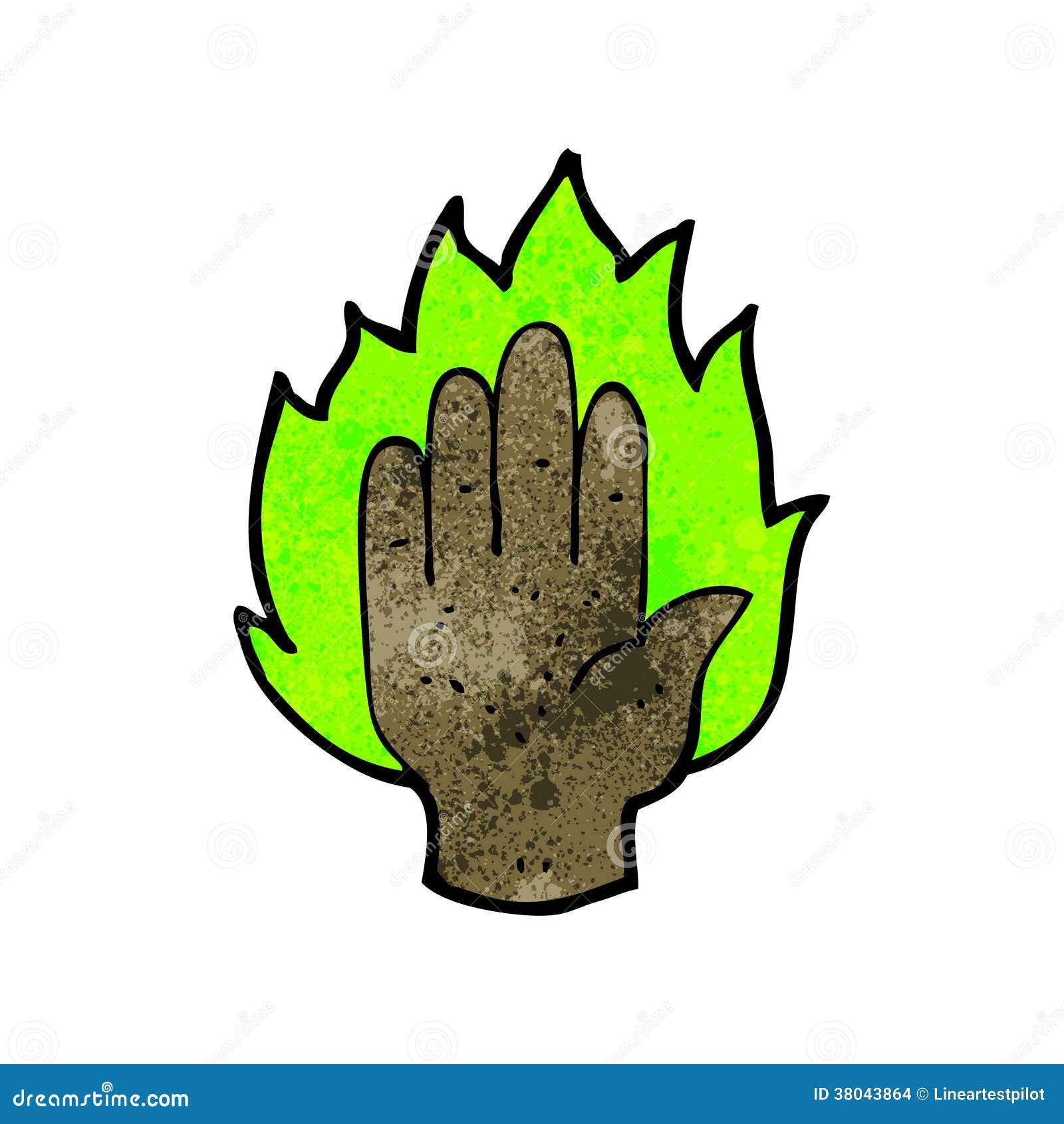 Flaming hand symbol stock vector. Illustration of traditional - 38043864