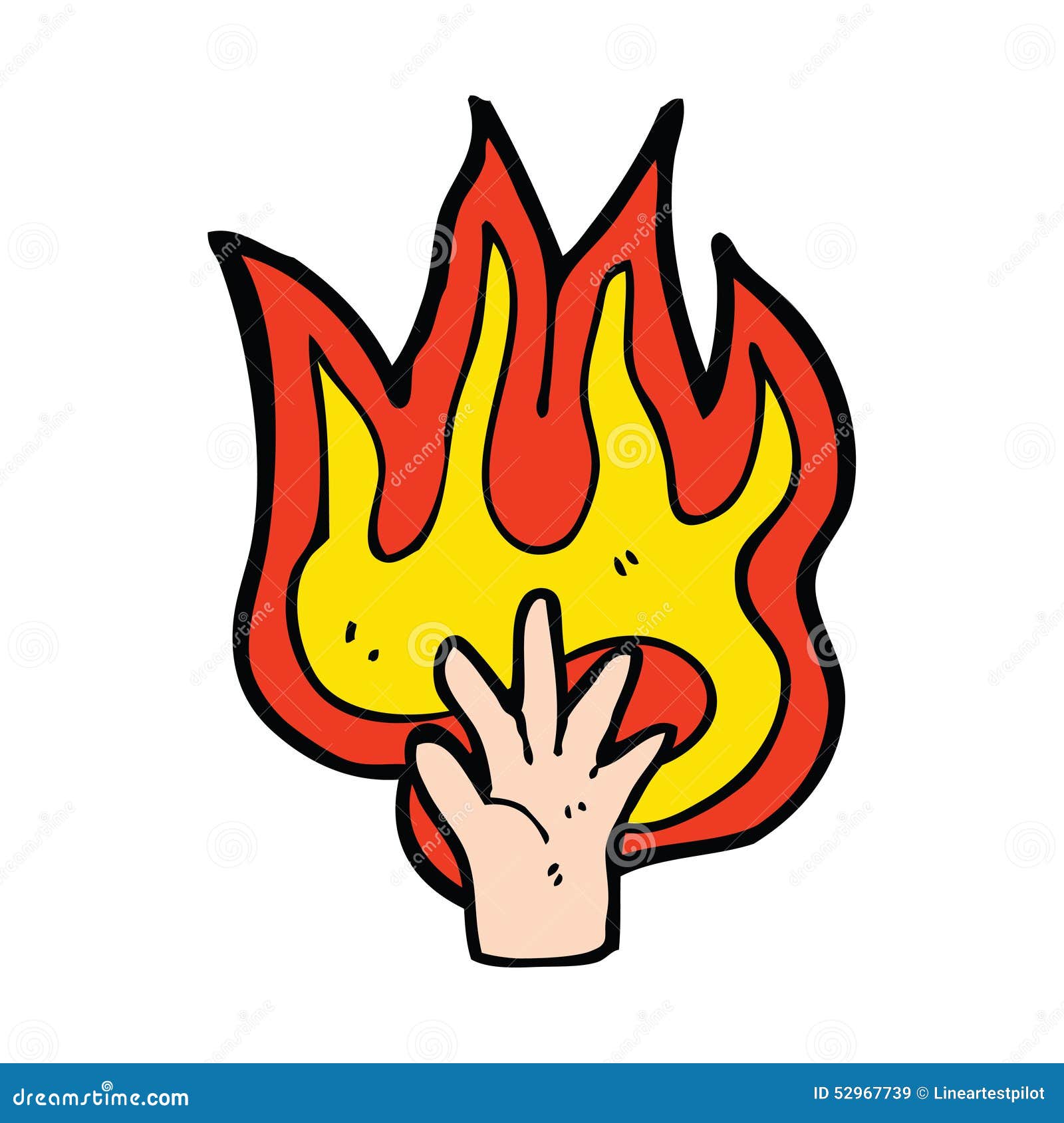 Flaming hand symbol stock illustration. Illustration of design - 52967739