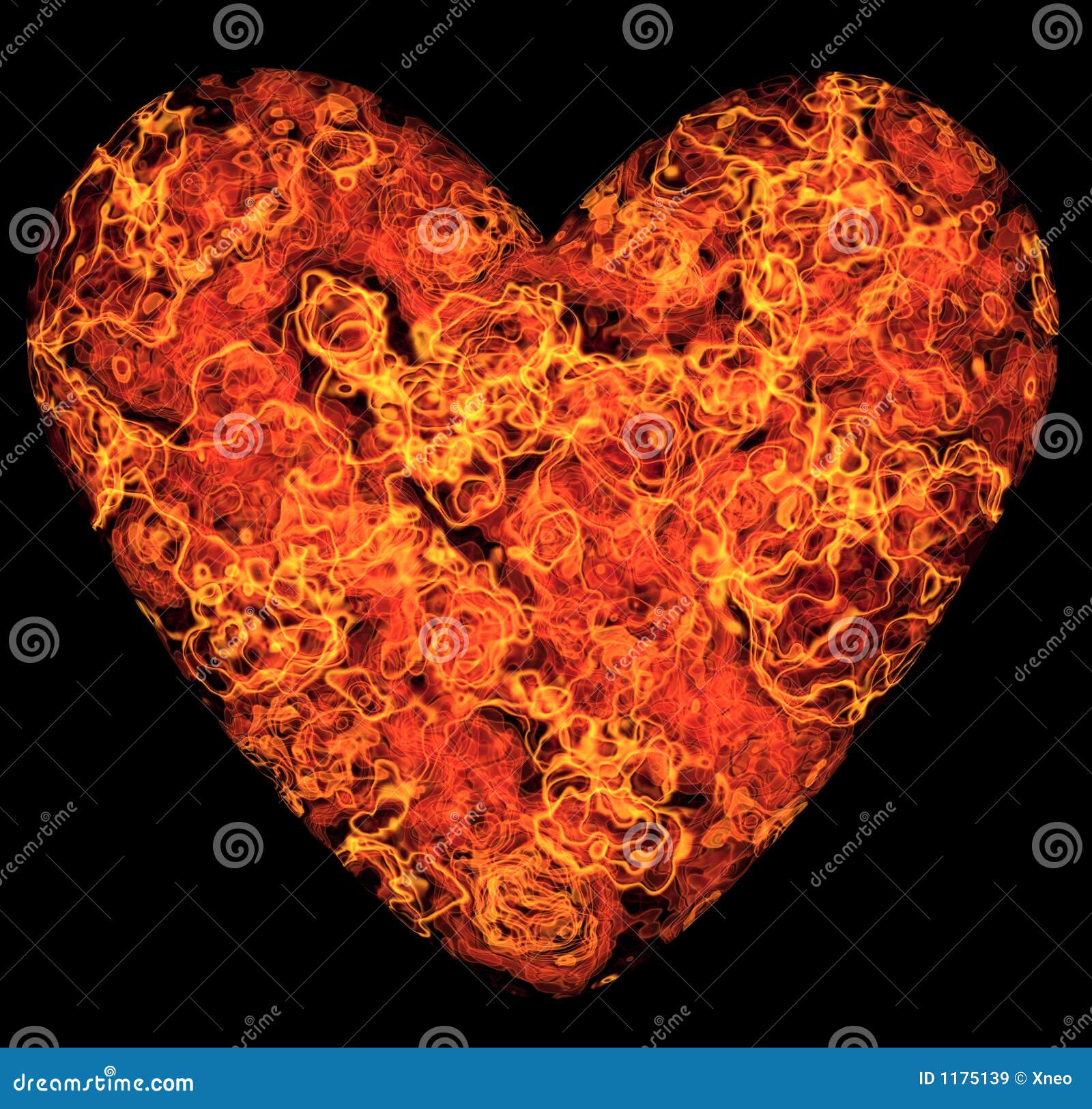 Flaming Heart stock illustration. Illustration of design - 1175139