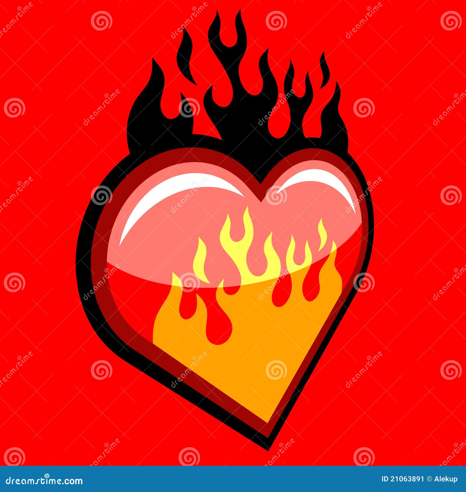 Flaming Heart With Eye. Alchemy Doodle Art. Witchcraft Black And White ...