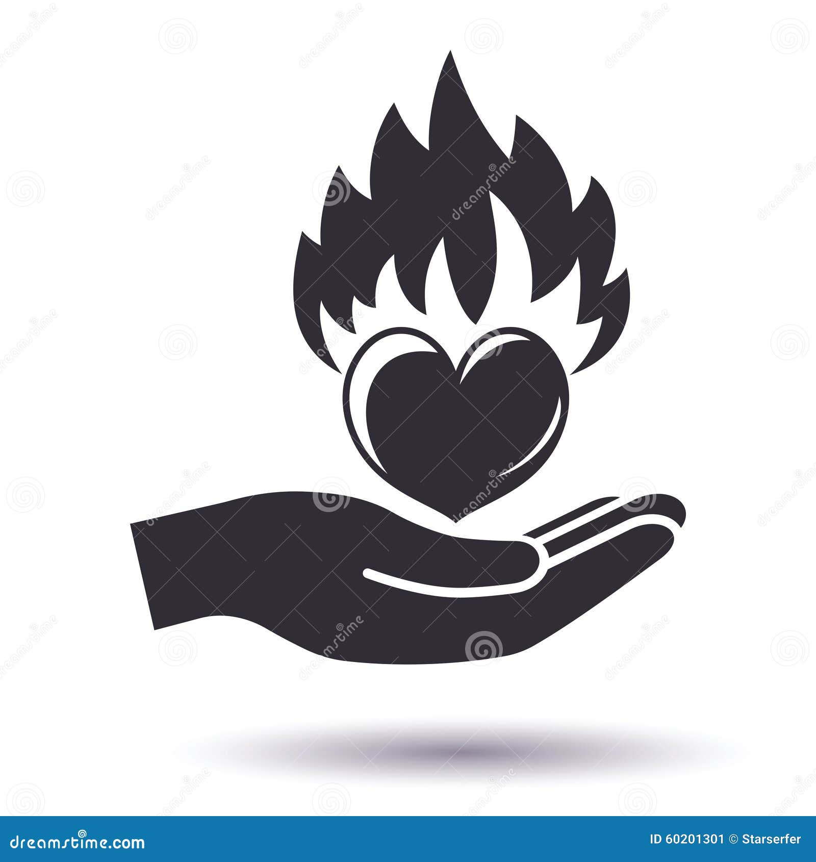 Flaming Heart With Eye. Alchemy Doodle Art. Witchcraft Black And White ...