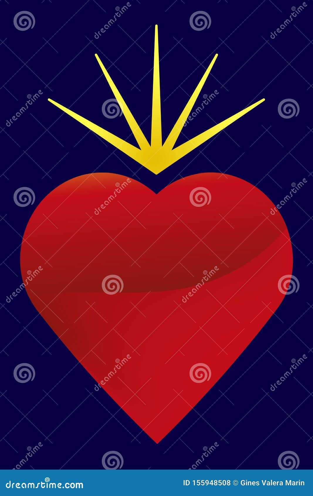 Flaming Heart Icon with Light Reflects and Gradients. Stock Vector ...