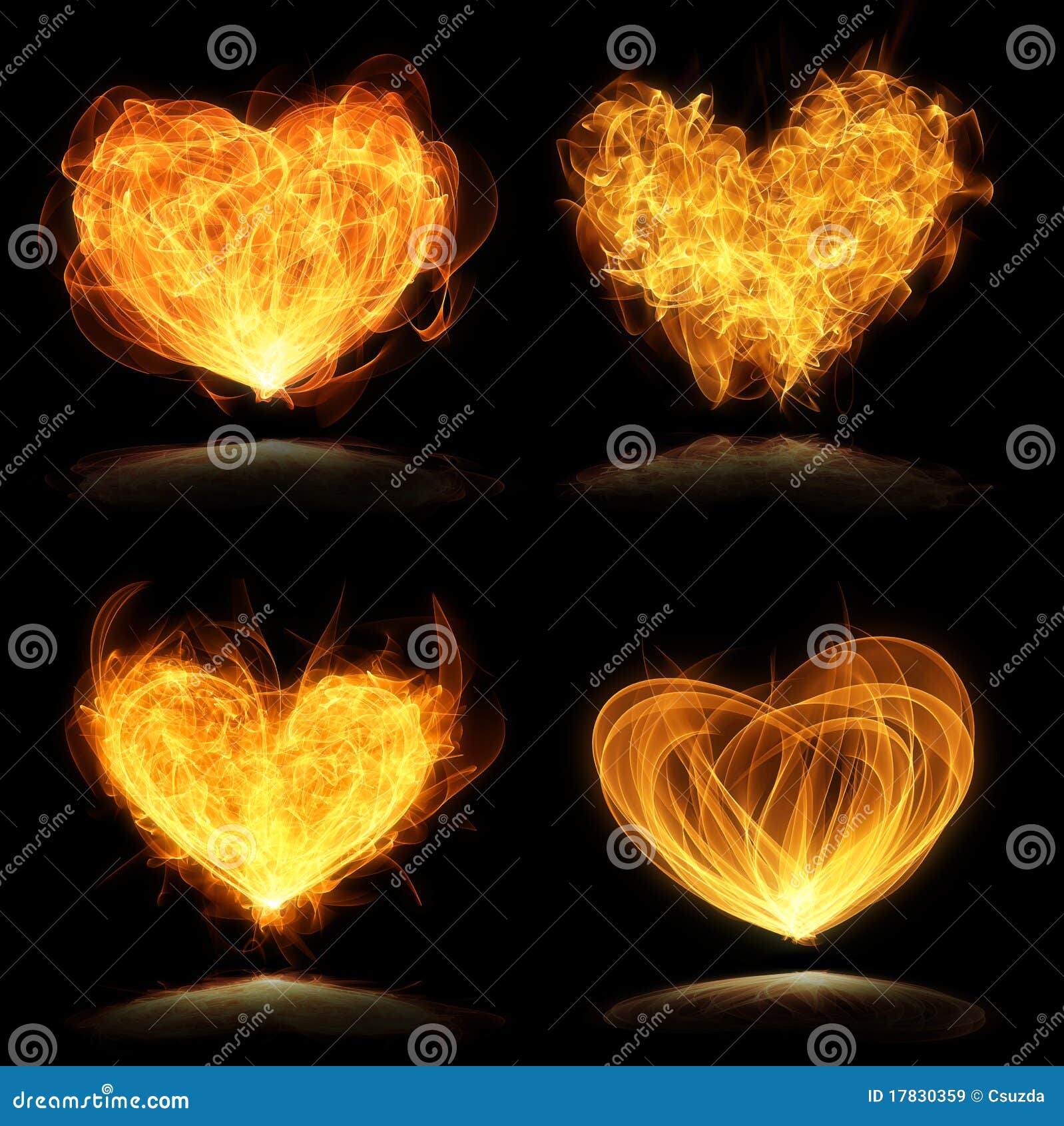 Flaming hearts stock illustration. Illustration of abstract - 17830359