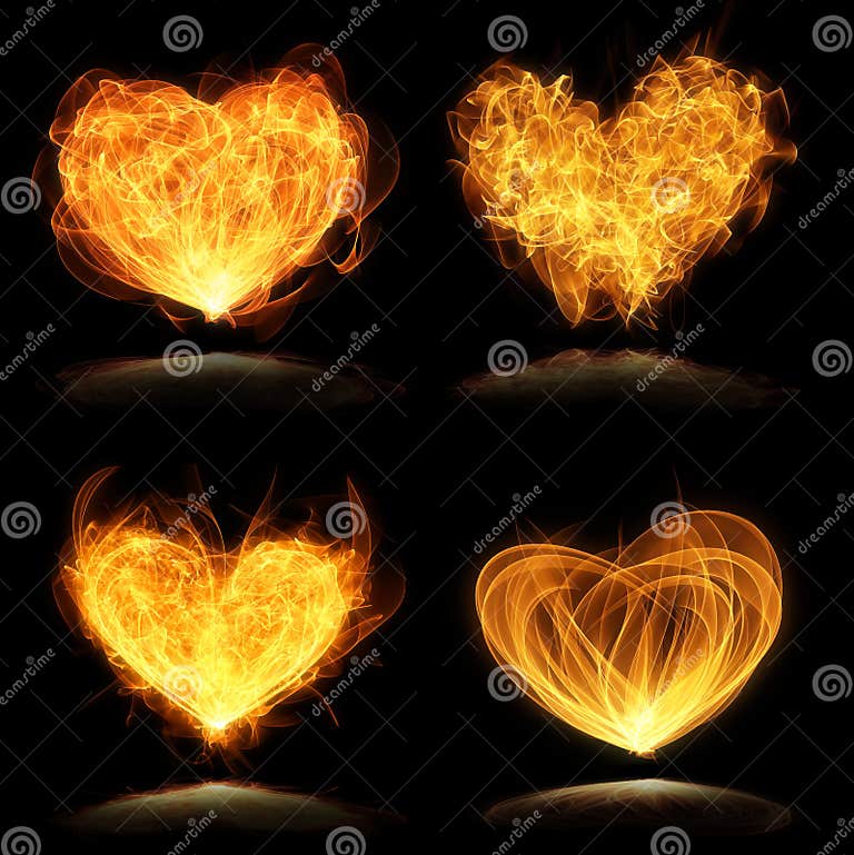 Flaming hearts stock illustration. Illustration of abstract - 17830359