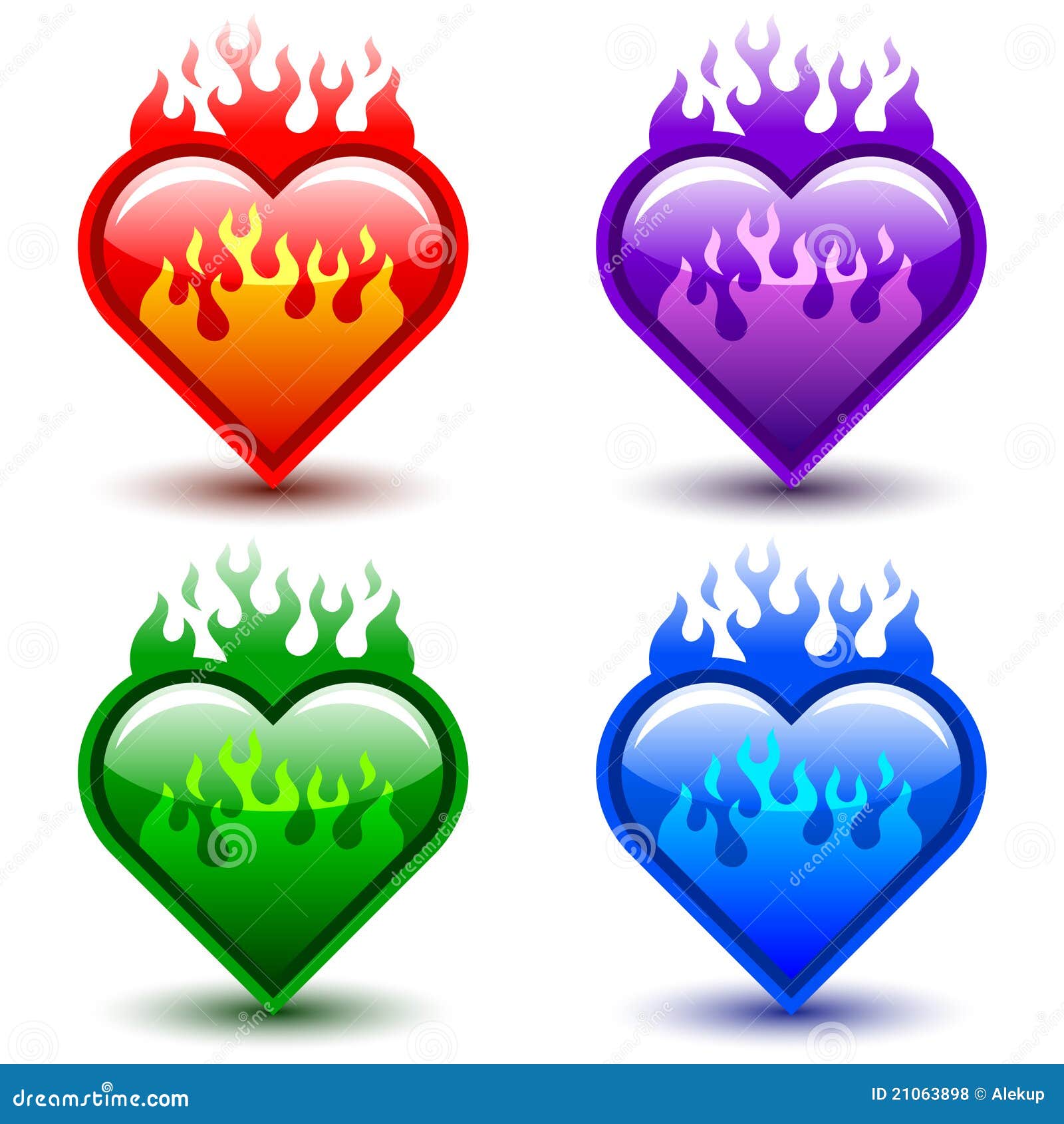 Flaming hearts stock vector. Illustration of fiery, abstract - 21063898