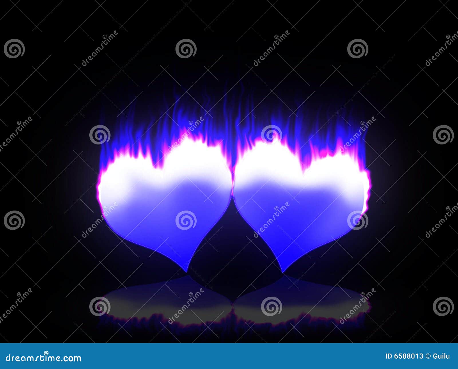 Flaming hearts stock illustration. Illustration of couple - 6588013