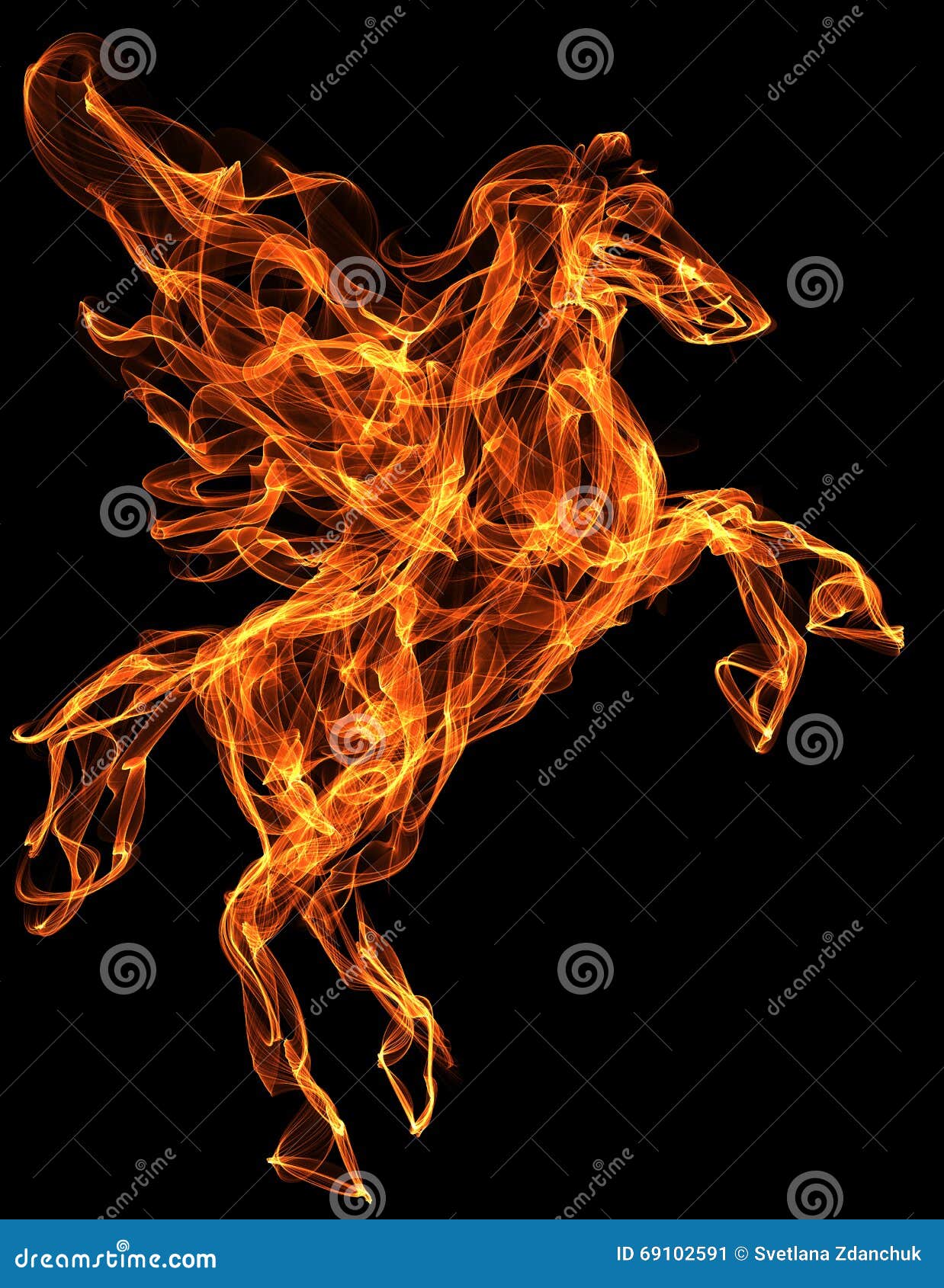 Flaming horse illustration stock illustration. Illustration of grunge ...
