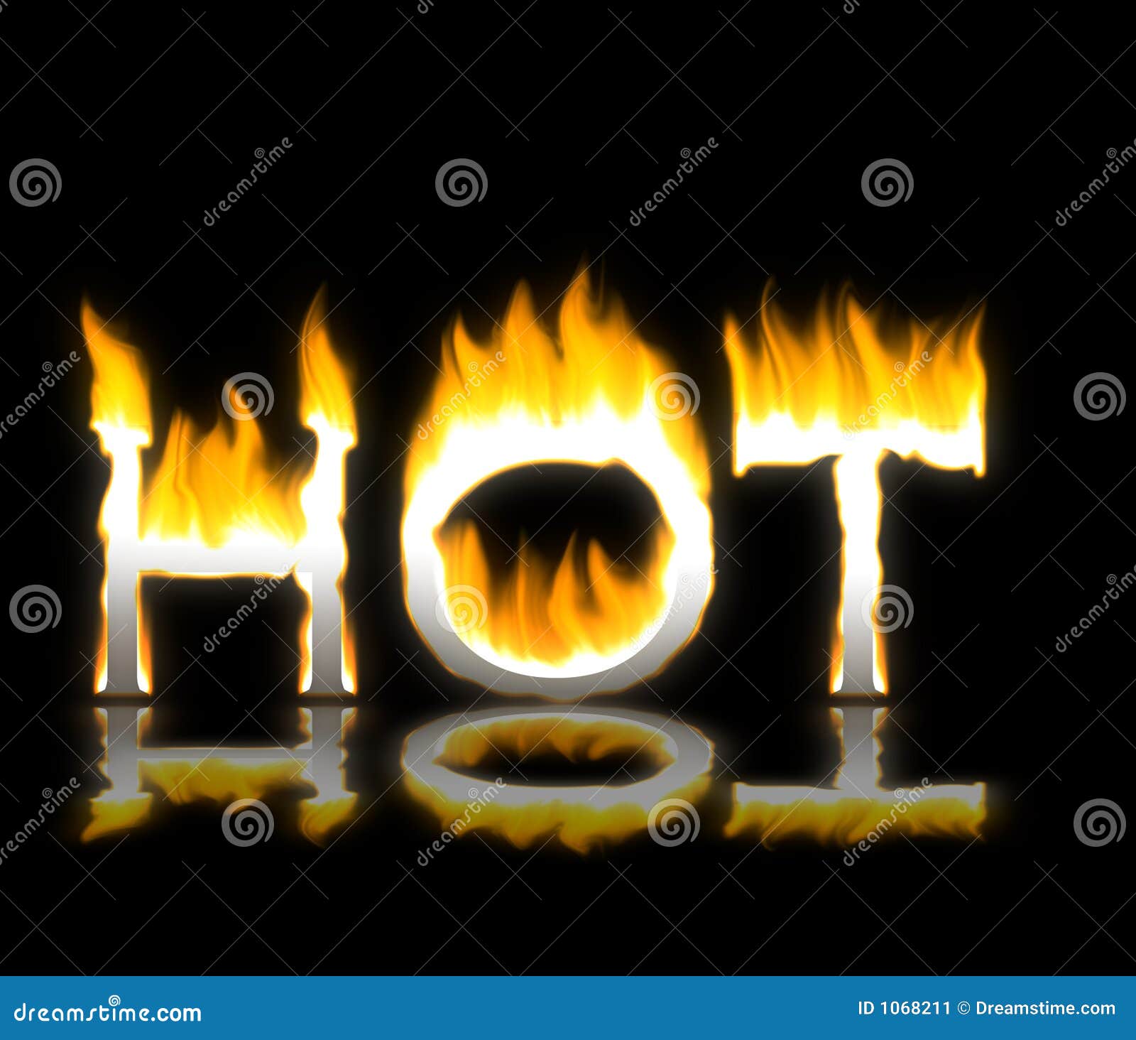Flaming HOT stock illustration. Illustration of flaming - 1068211
