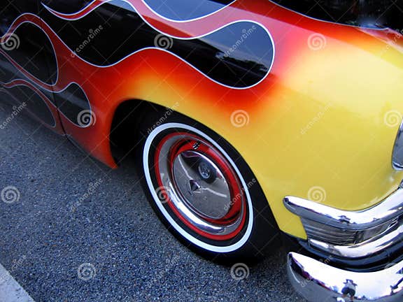 Flaming Hot Rod stock image. Image of detroit, hobby, cruise - 672355