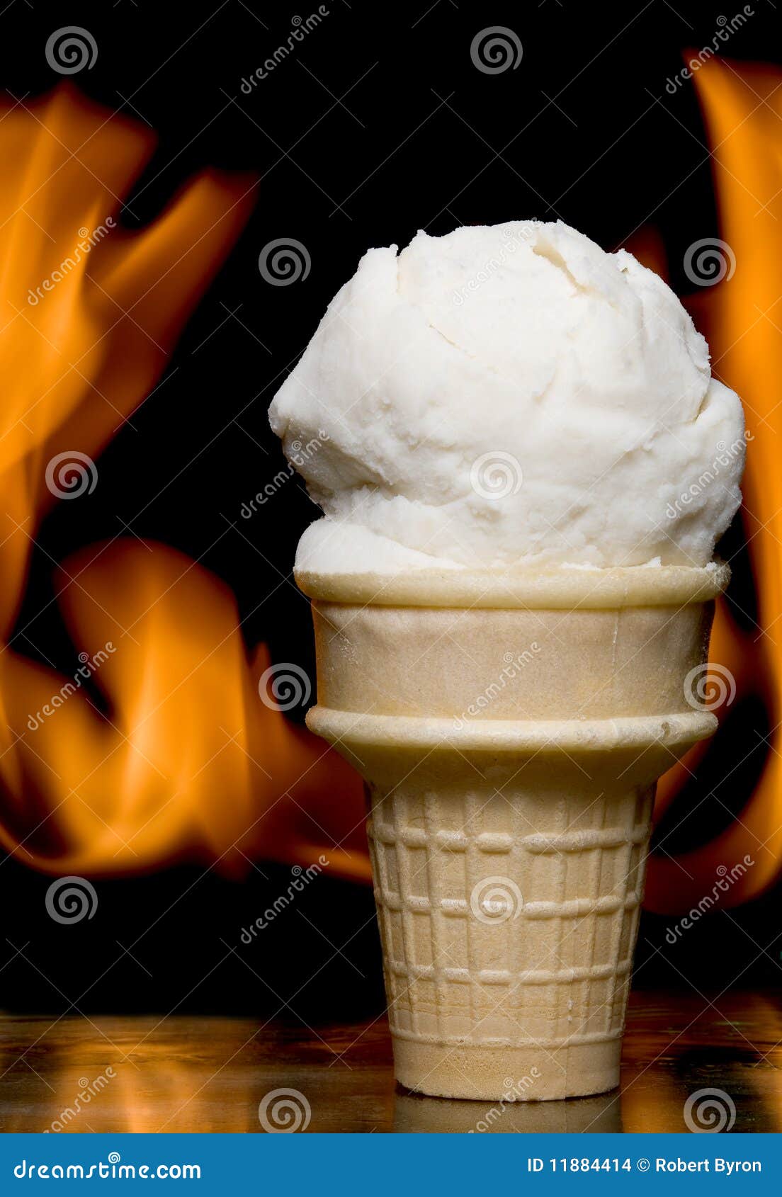 Flaming Ice Cream stock photo. Image of icecream, plain - 11884414