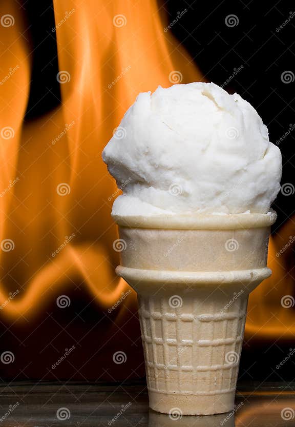 Flaming Ice Cream stock photo. Image of flame, summer - 12018412