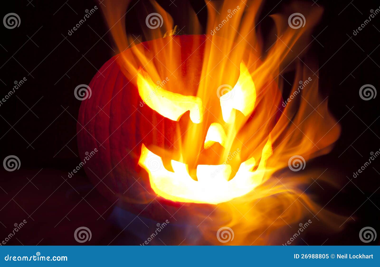 Flaming Jack-o-Lantern stock image. Image of fiery, fright - 26988805