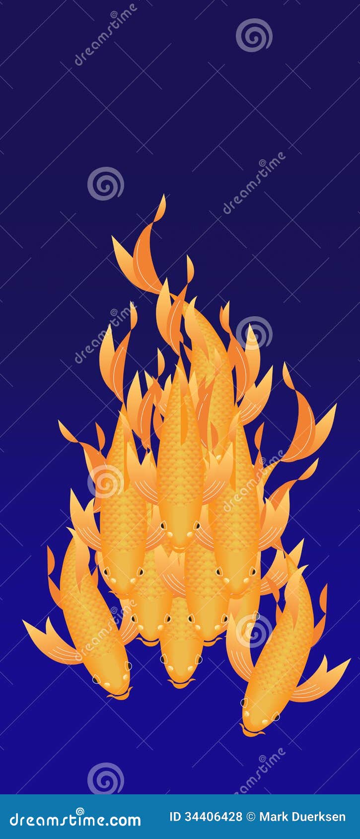 Flaming koi stock illustration. Illustration of butterfly - 34406428