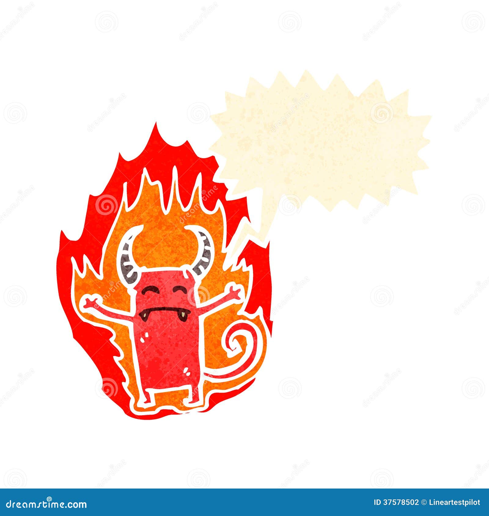 Flaming Little Devil Cartoon Stock Vector - Illustration of artwork ...