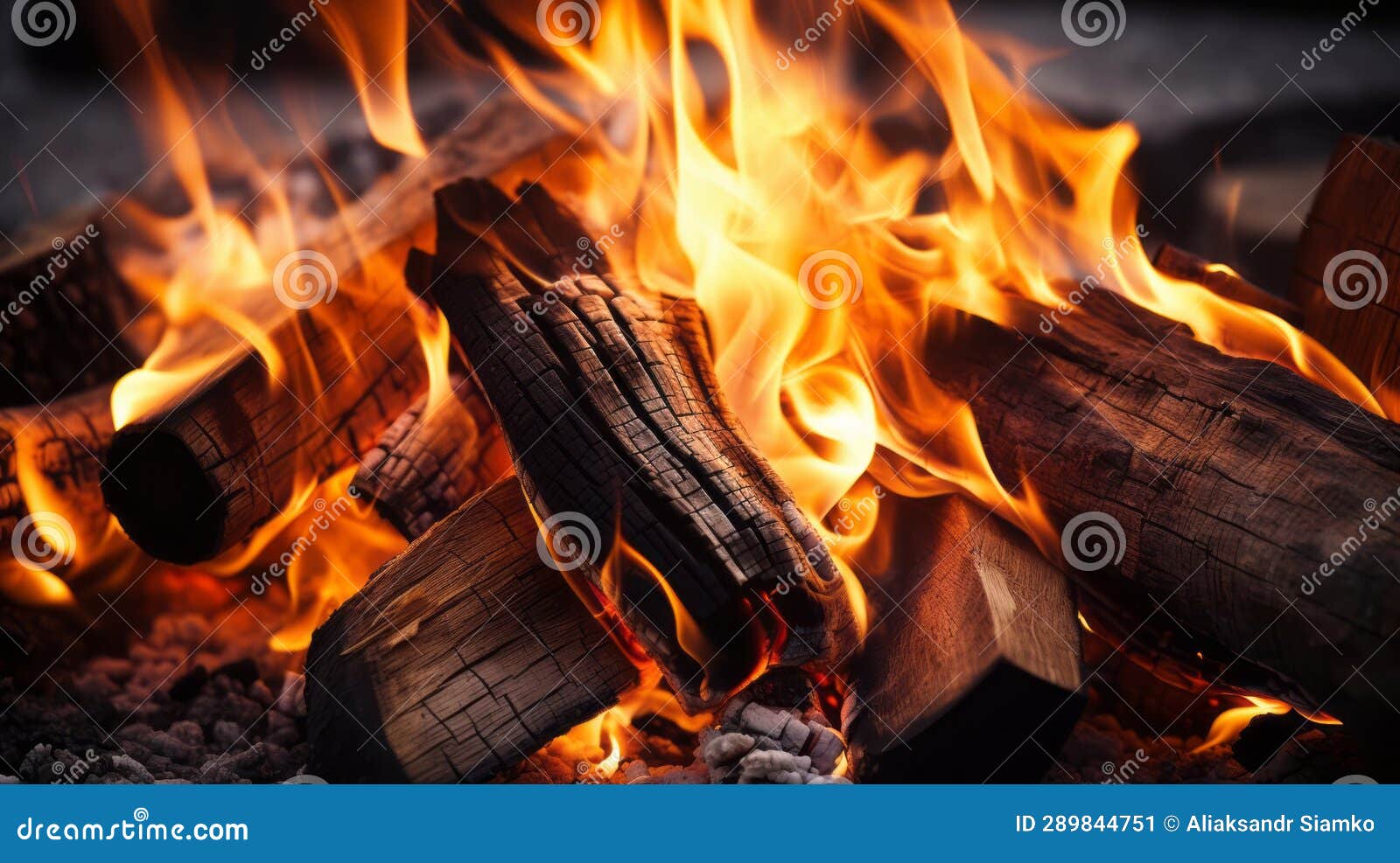 Flaming Logs, Fire Flames Background Stock Image - Image of glowing ...
