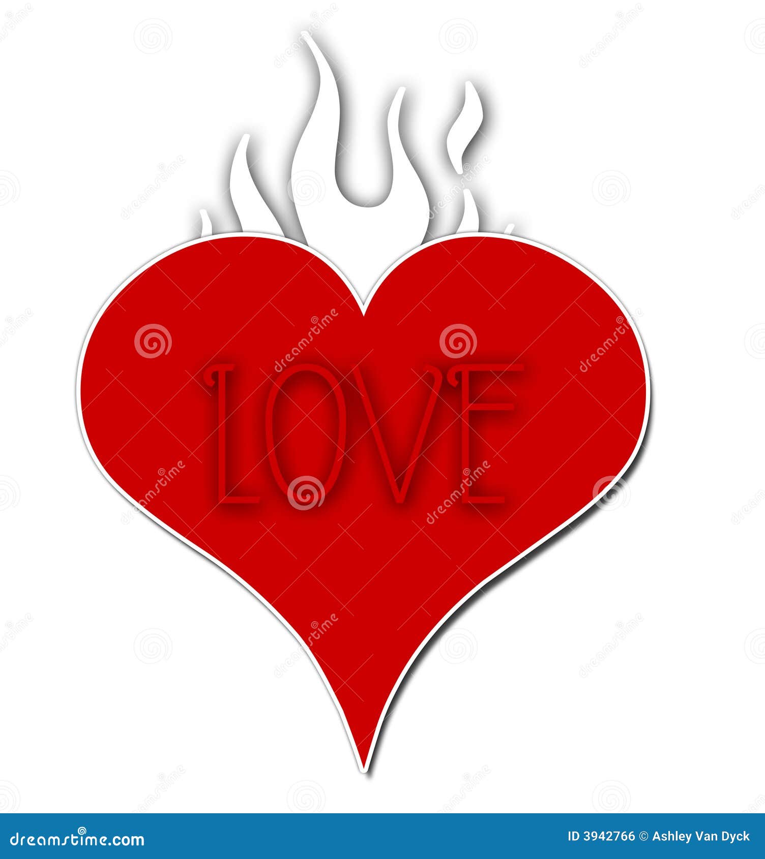 Flaming Love heart stock illustration. Illustration of feelings - 3942766