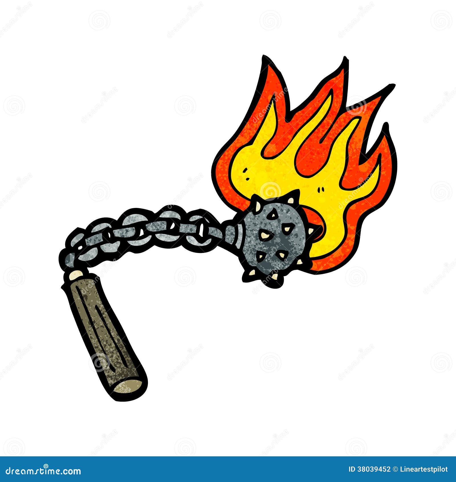 Flaming Mace Weapon Cartoon Stock Vector - Illustration of textured ...
