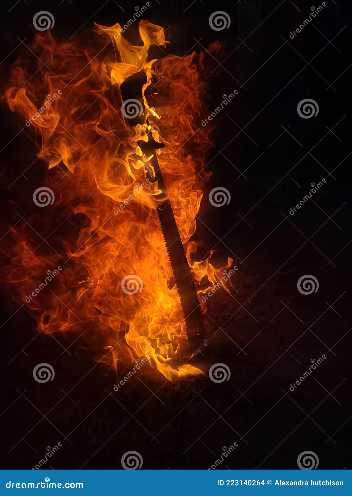 The Flaming machete stock photo. Image of nature, fire - 223140264