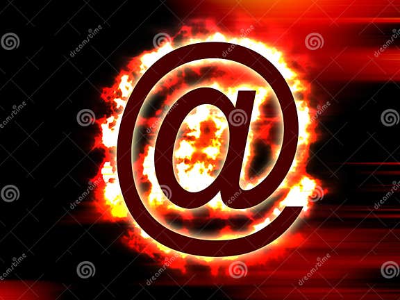 Flaming mail stock illustration. Illustration of provider - 598427