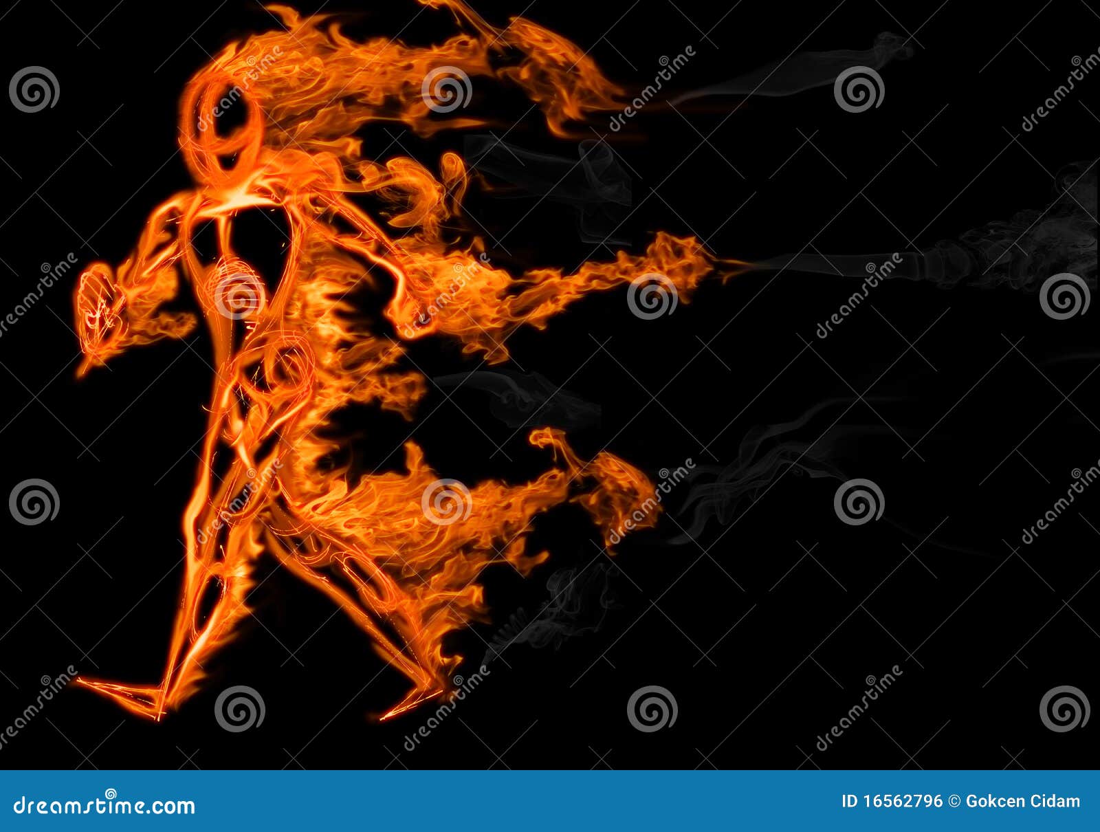 Flaming man stock illustration. Illustration of figurine - 16562796