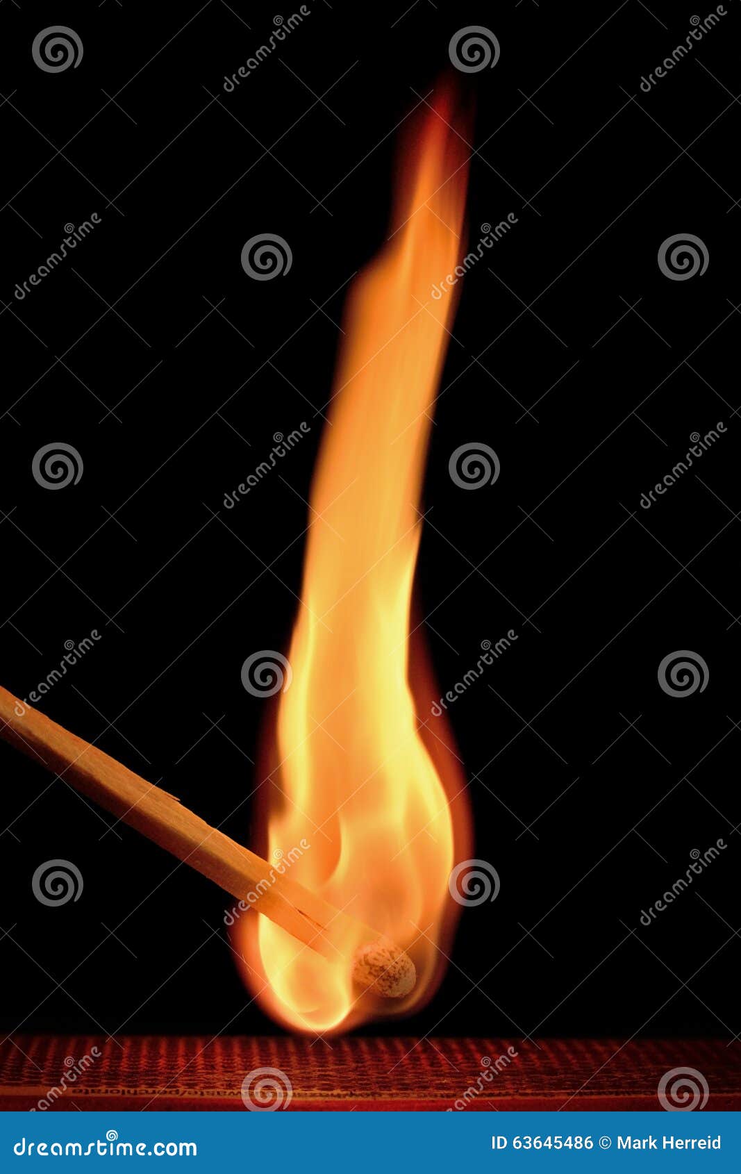 Flaming Match stock photo. Image of closeup, wood, ignite - 63645486
