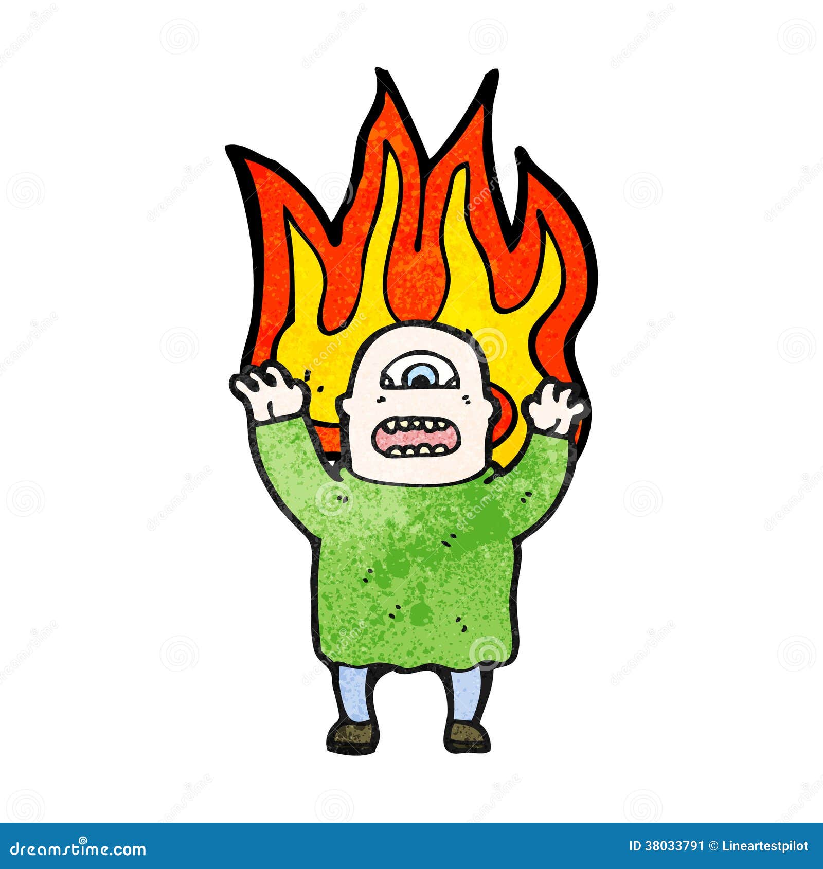 Flaming Monster Man Cartoon Stock Vector - Illustration of character ...