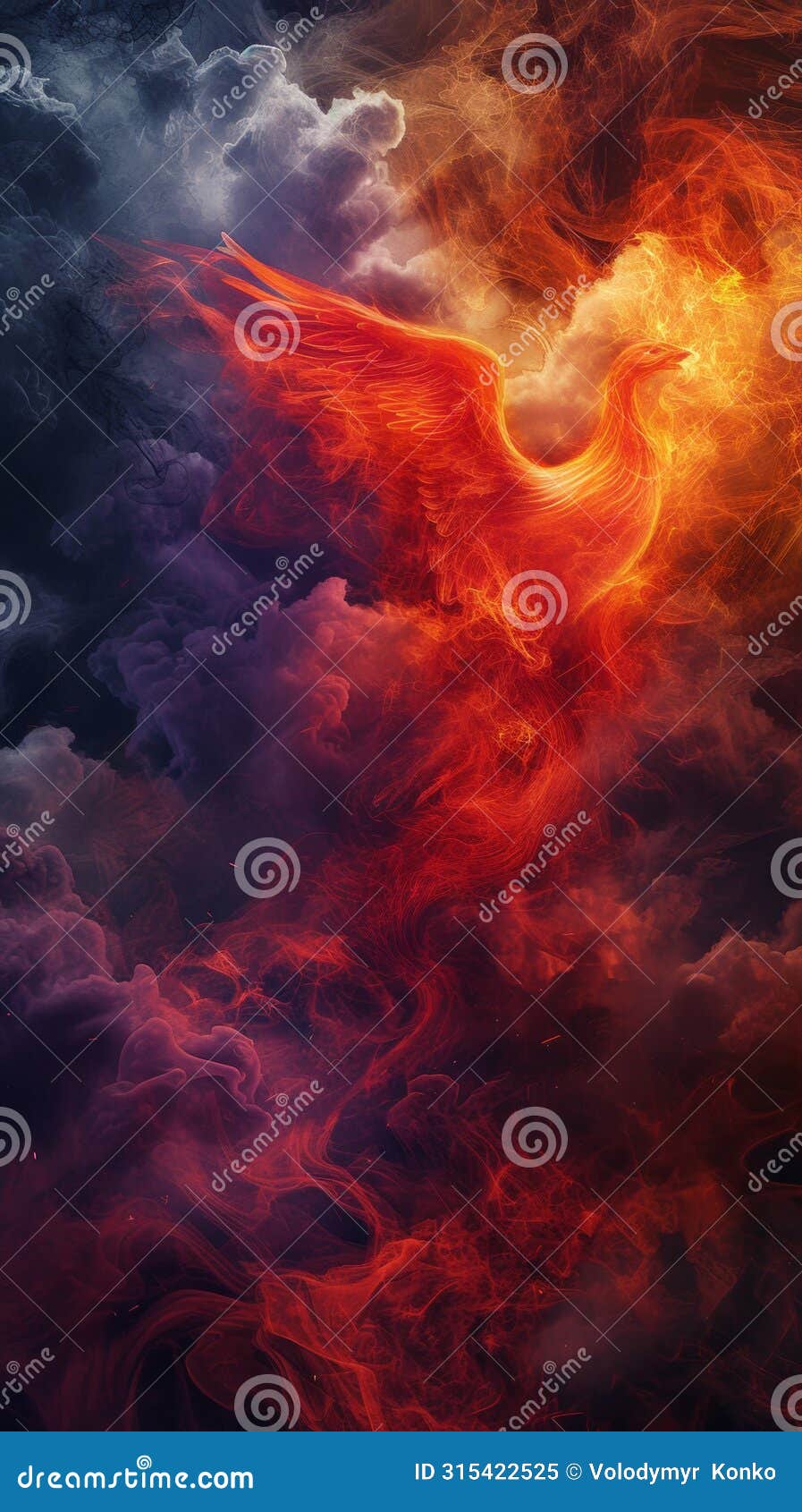 Flaming Phoenix Flow - Fiery Abstract Phenomenon Stock Image - Image of ...