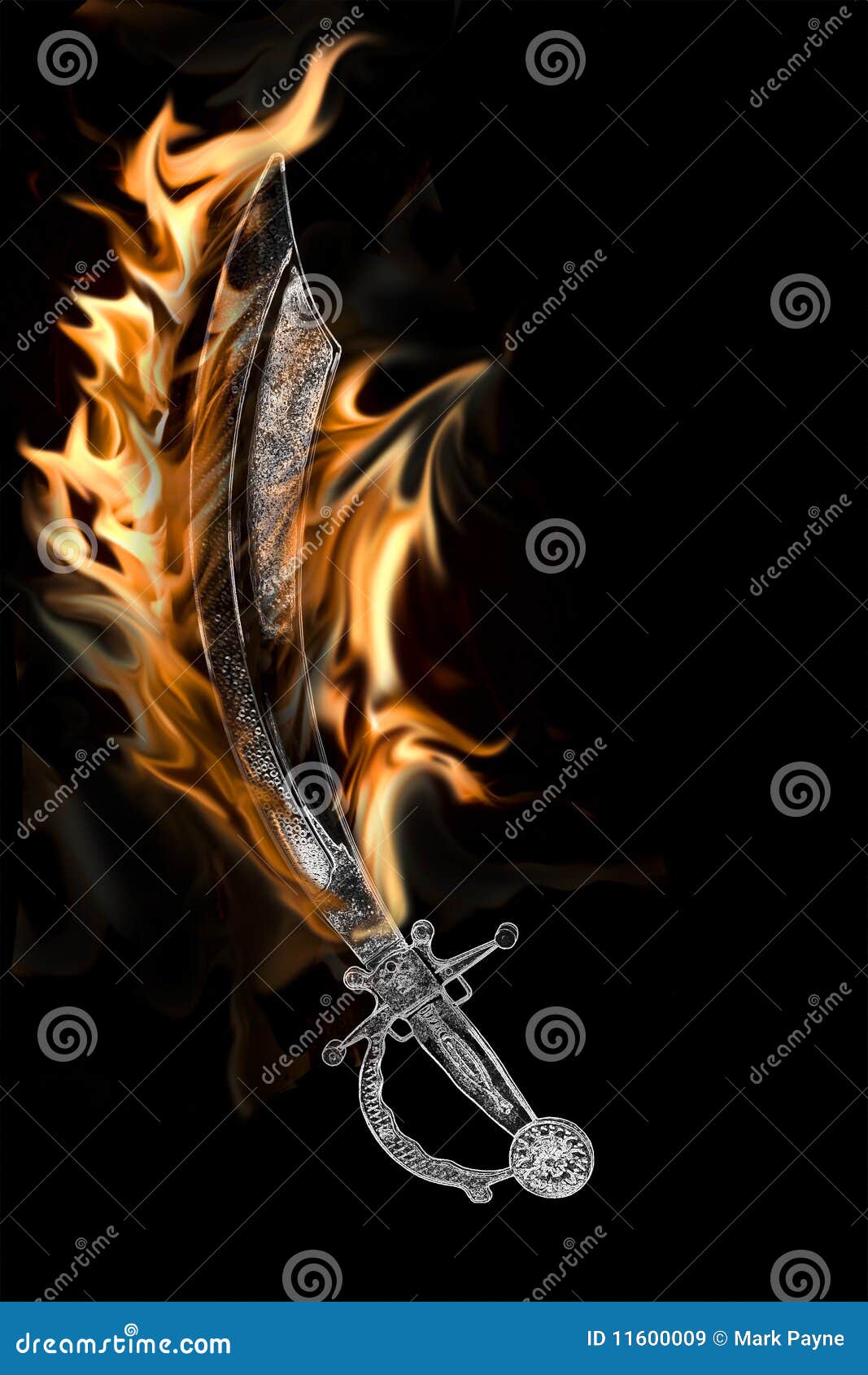 Flaming Pirate Cutlass Sword Stock Image - Image of magic, white: 11600009