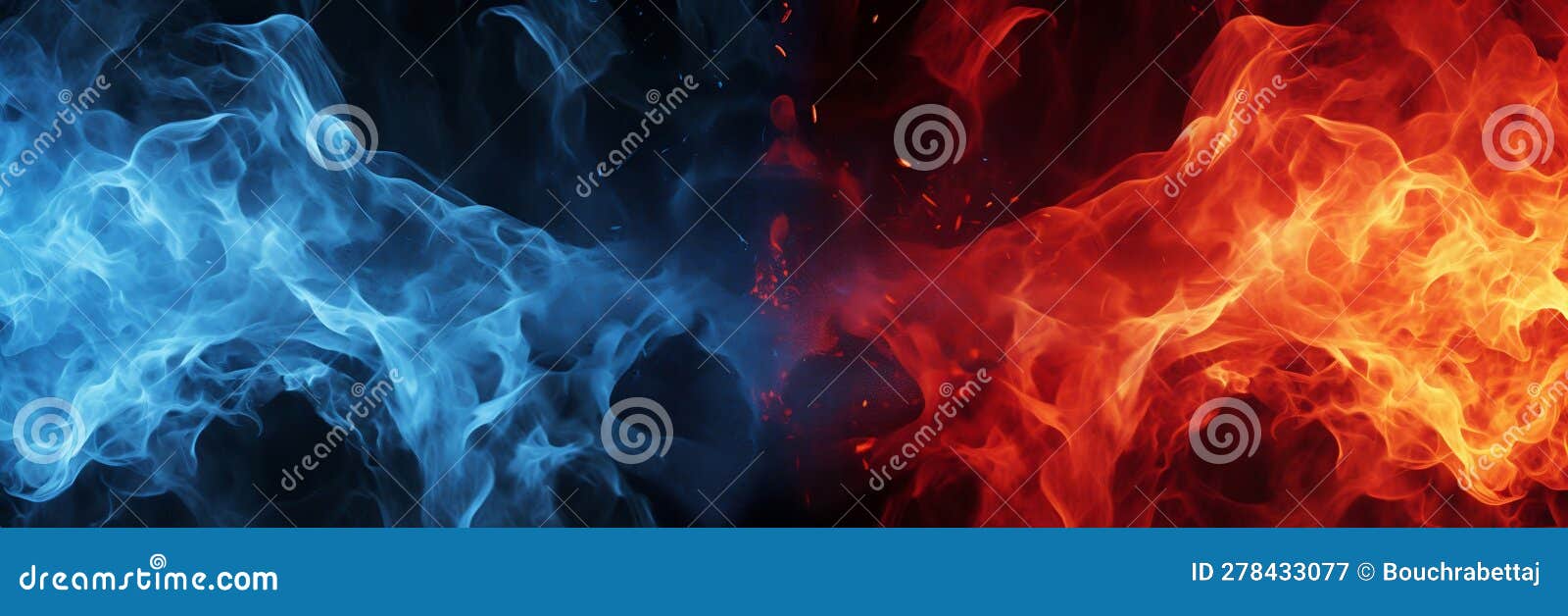 Flaming Red and Blue Banner Background, Generative AI Stock ...