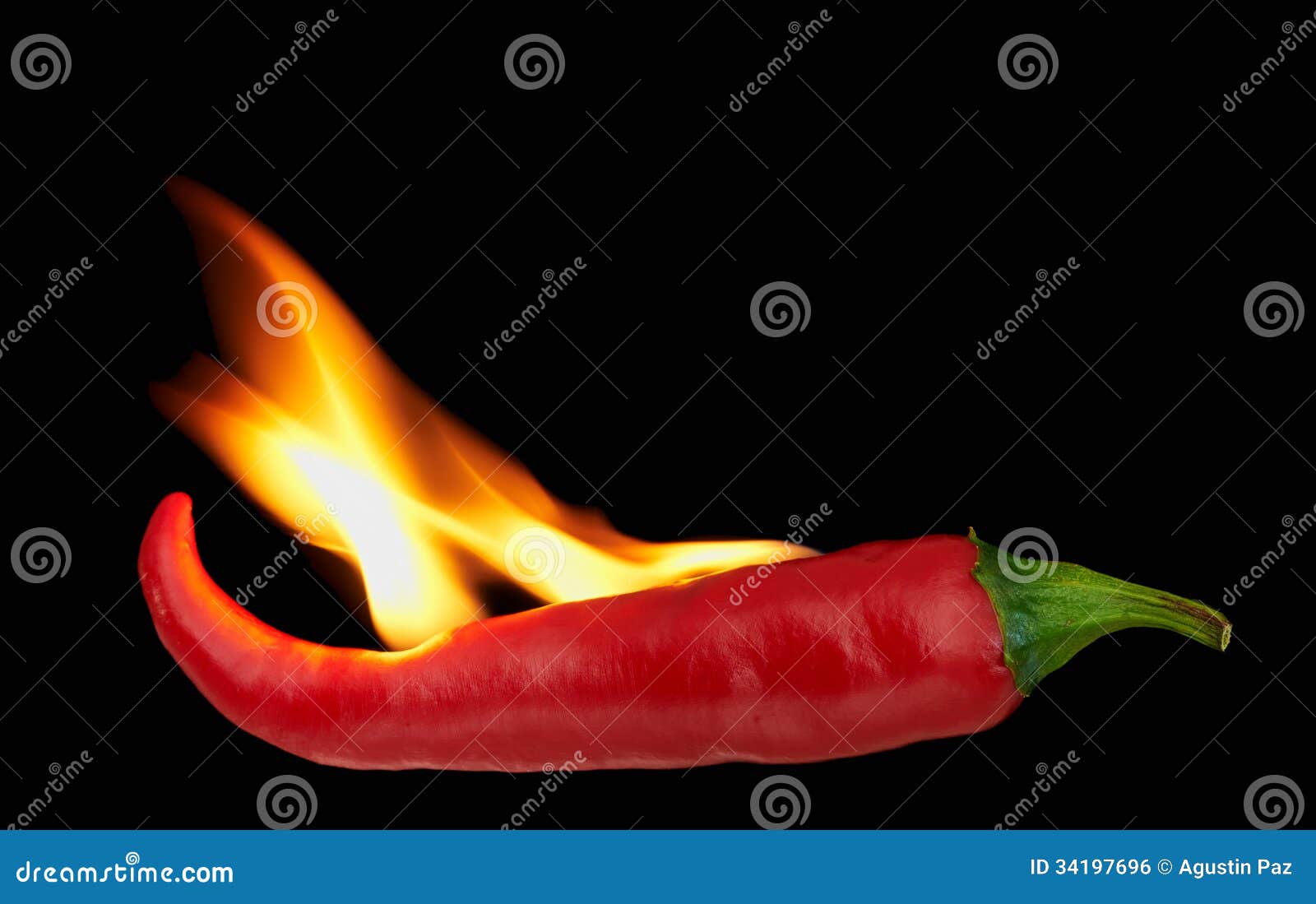 Flaming Red Hot Chili Pepper Stock Photo | CartoonDealer.com #34197696