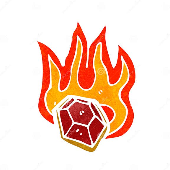 Flaming Red Ruby Retro Cartoon Stock Vector - Illustration of cartoon ...