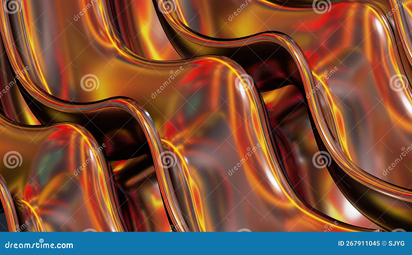 Flaming Red Sine Wave Mirrored Metal Plate Abstract, Dramatic, Modern ...